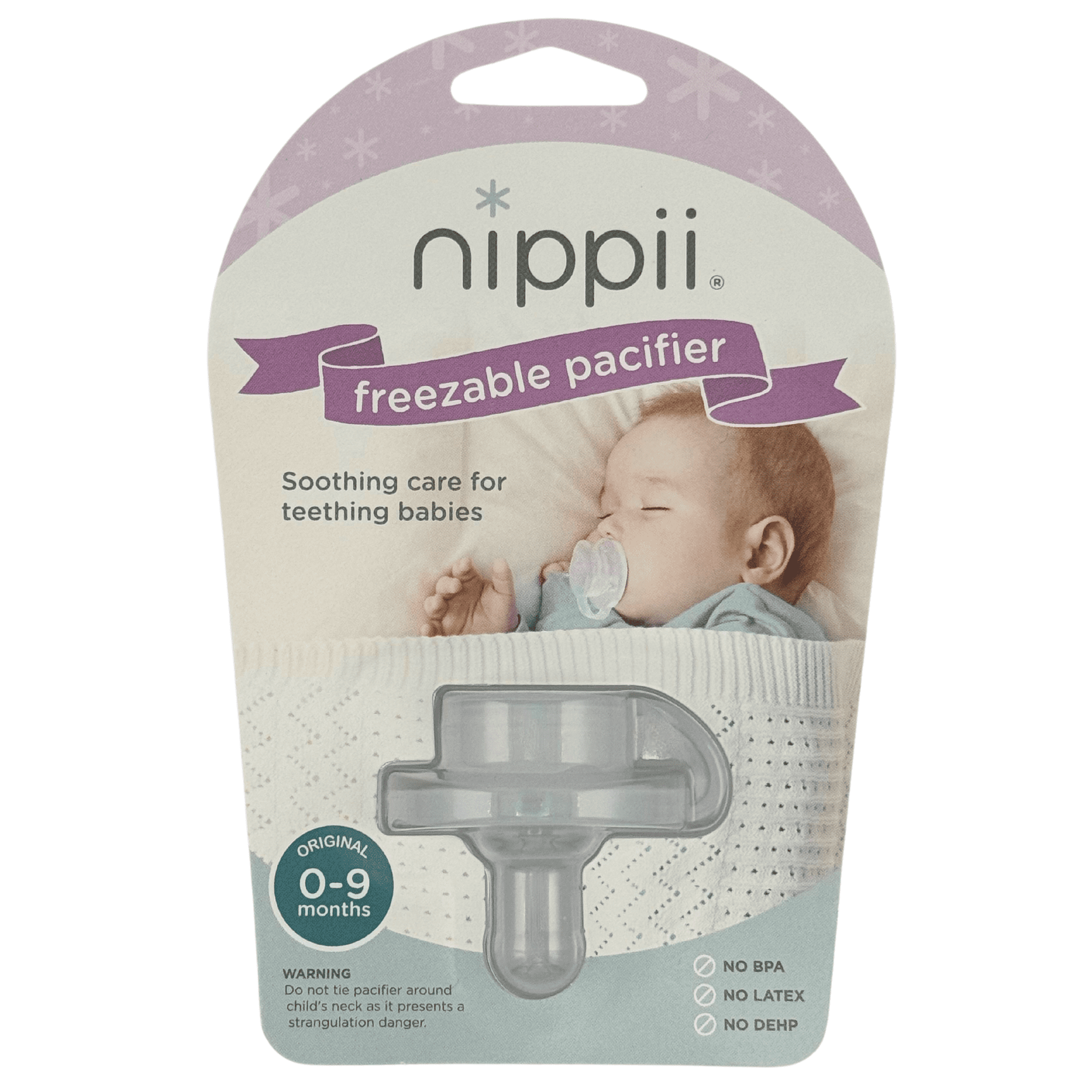 Nippii Freezable Teether Pacifier for Teething Relief 3-9m (Clear ...