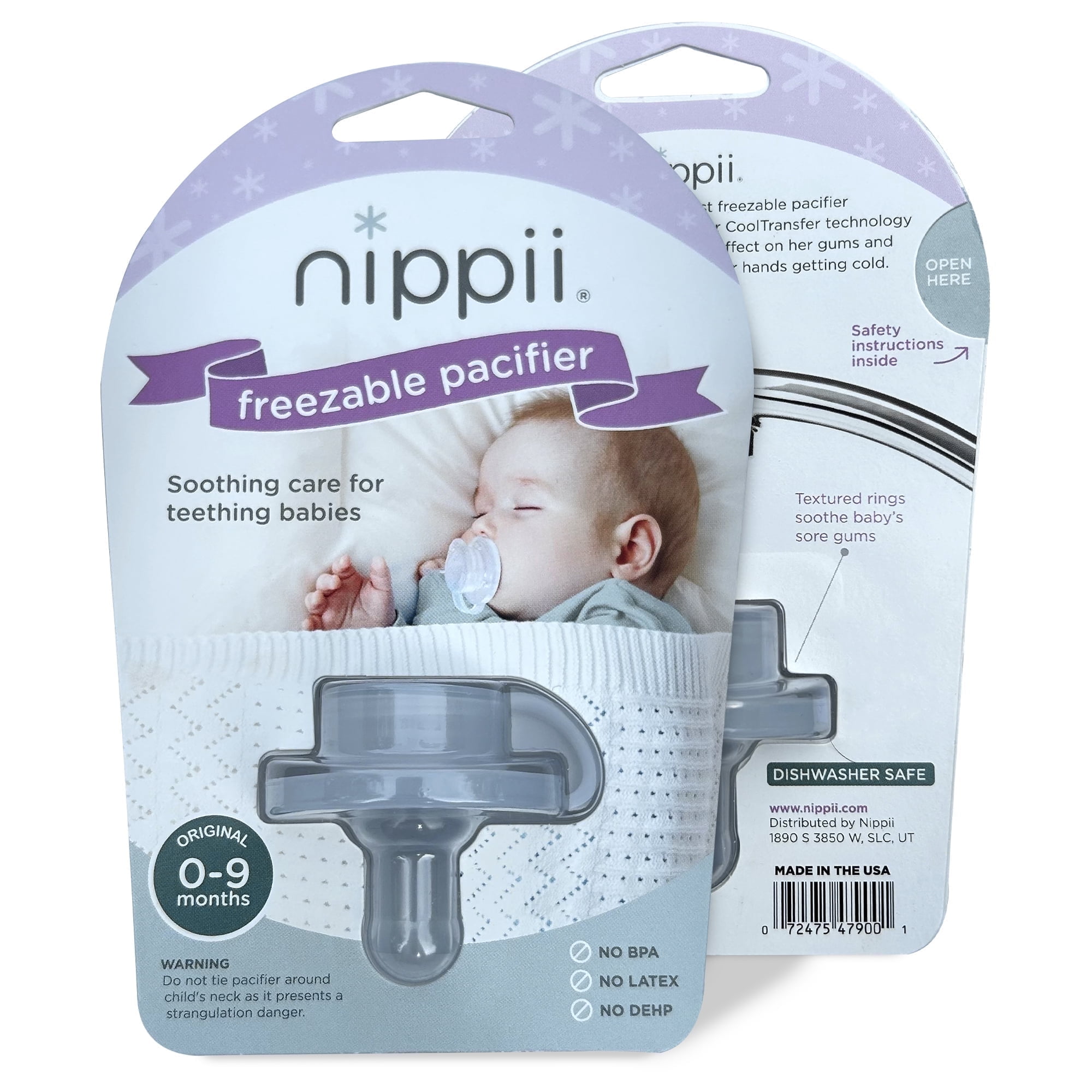 Nippii Freezable Pacifier, Teething Relief, BPA Free Silicone Teething ...