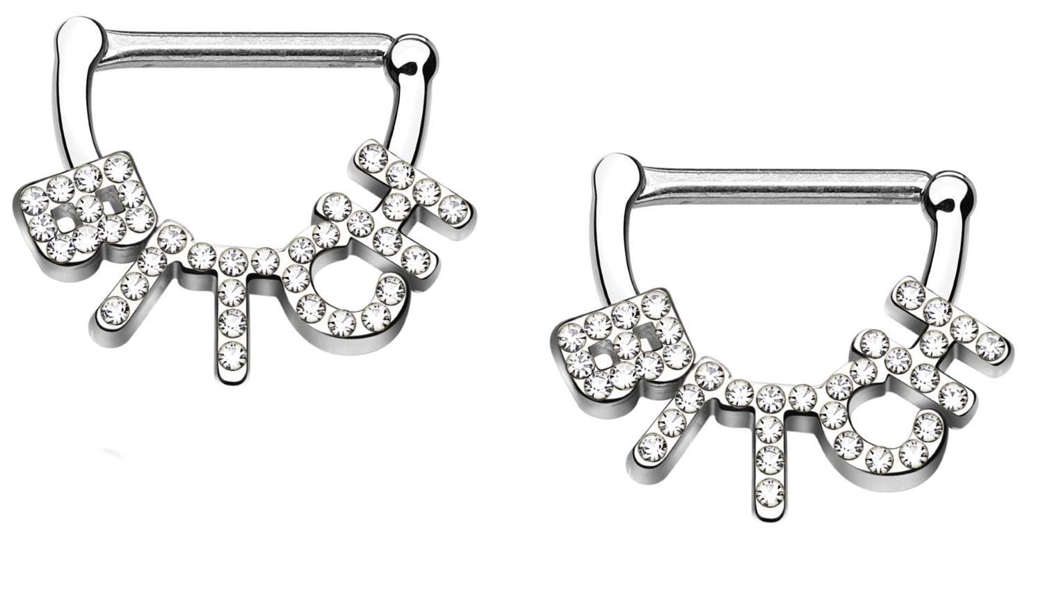 Nipple Ring B*tch clicker Nipple ring pair 14 gauge - Walmart.com