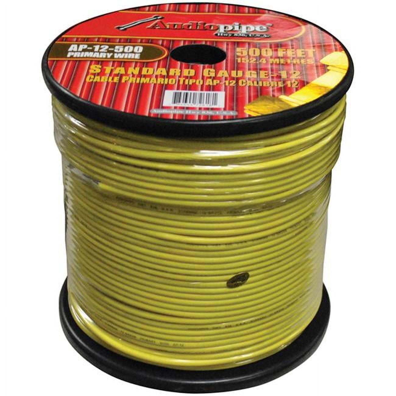 12 Gauge Automotive Primary Wire (500ft–Yellow)– For Trailer, Speaker ...