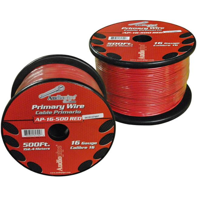 Audiopipe 16 Gauge 500ft Primary Wire Red - Walmart.com