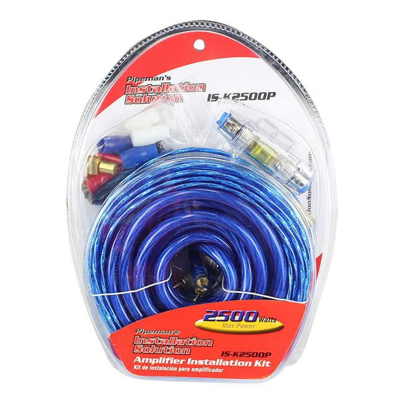 Pipeman 4 Gauge amp kit Blue/Silver wire AFC fuse - Walmart.com