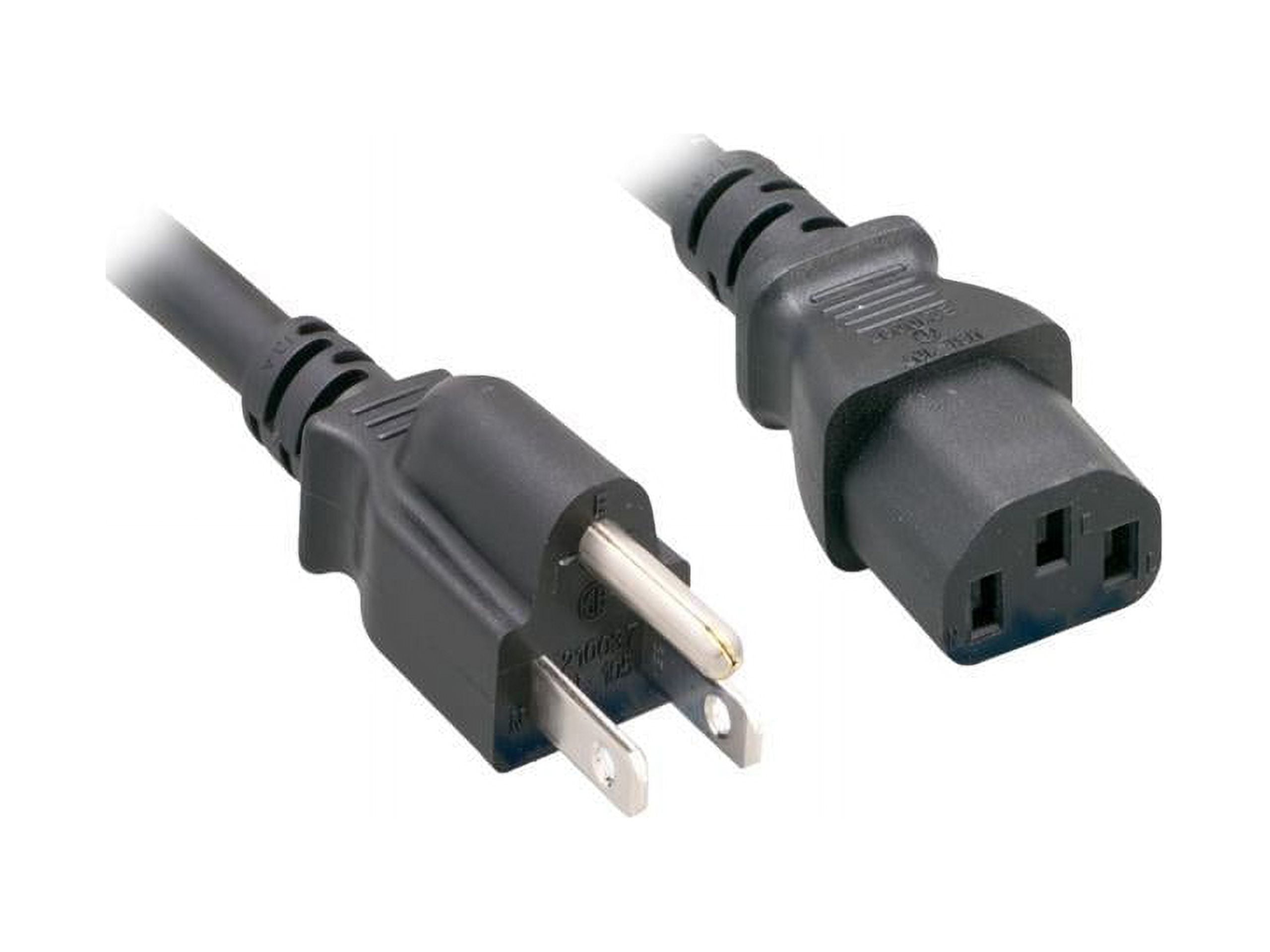 Nippon Labs 18 AWG Standard Power Cord NEMA 5-15P to C13, SVT, 10A ...