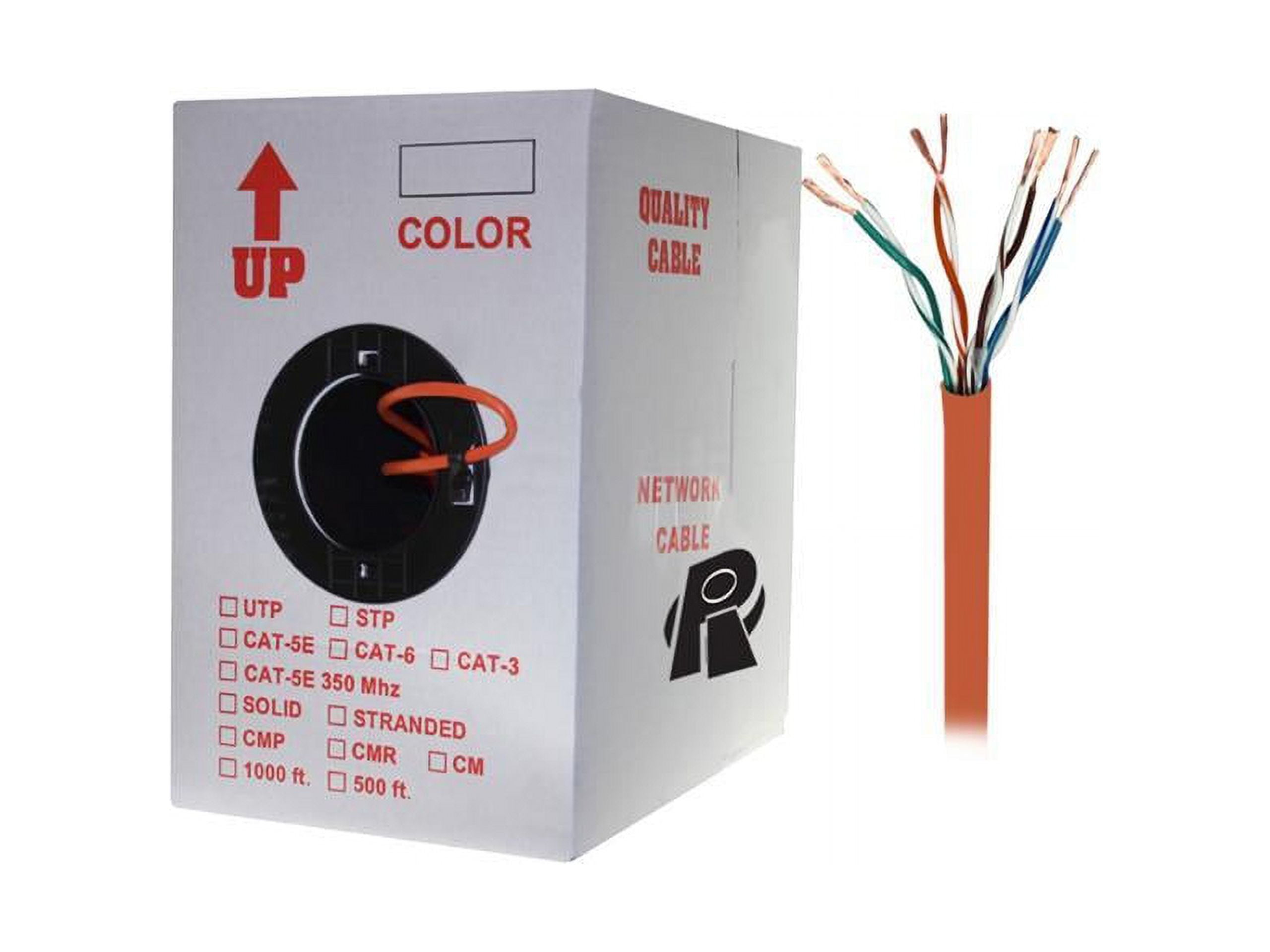 Nippon Labs 50CP-C5E-ST-1K-OR 1000 ft. Bare Copper Cat5e Bulk Cable ...