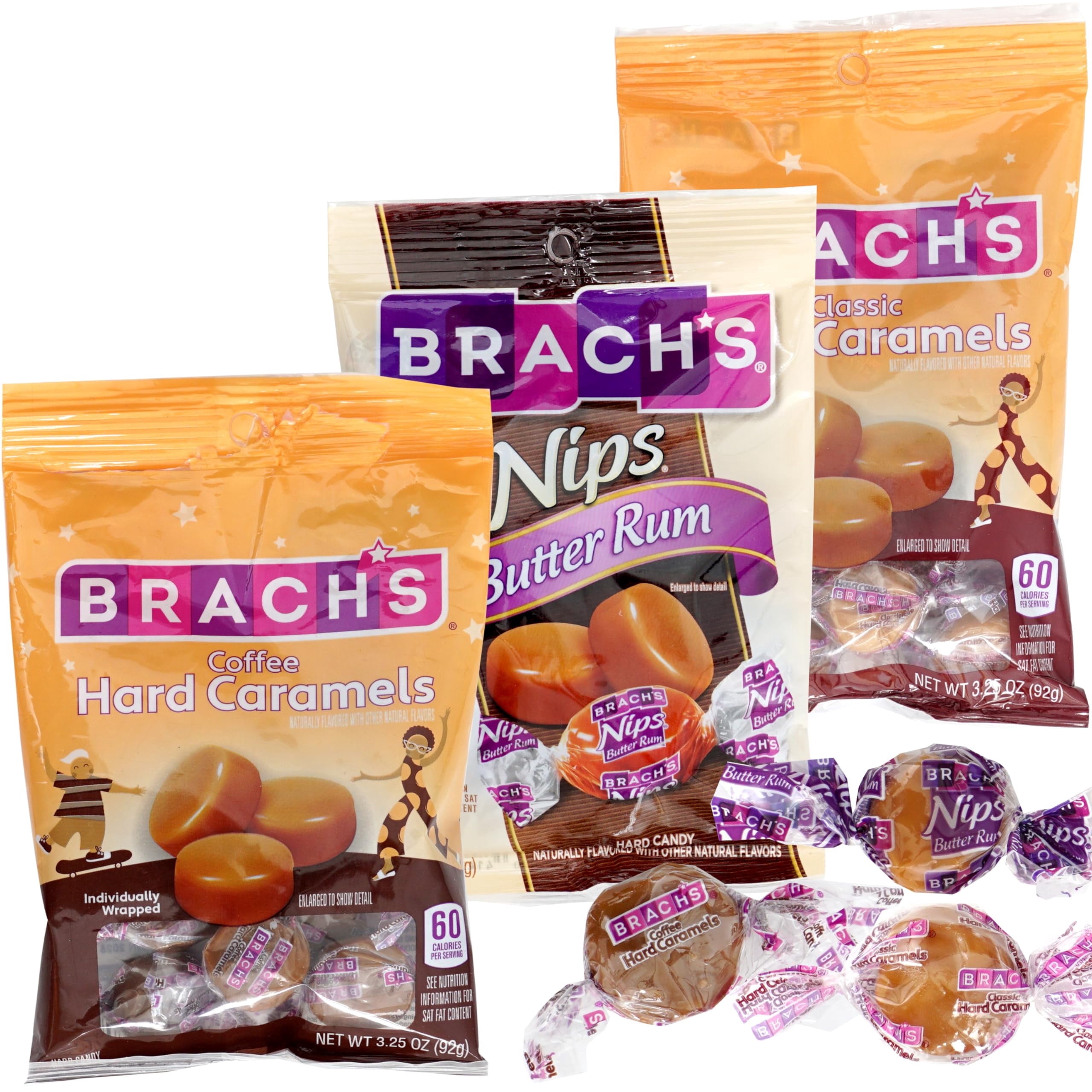 Nips Hard Candy Variety Pack, Coffee, Butter Rum, Caramel, 3.25 oz Bags ...