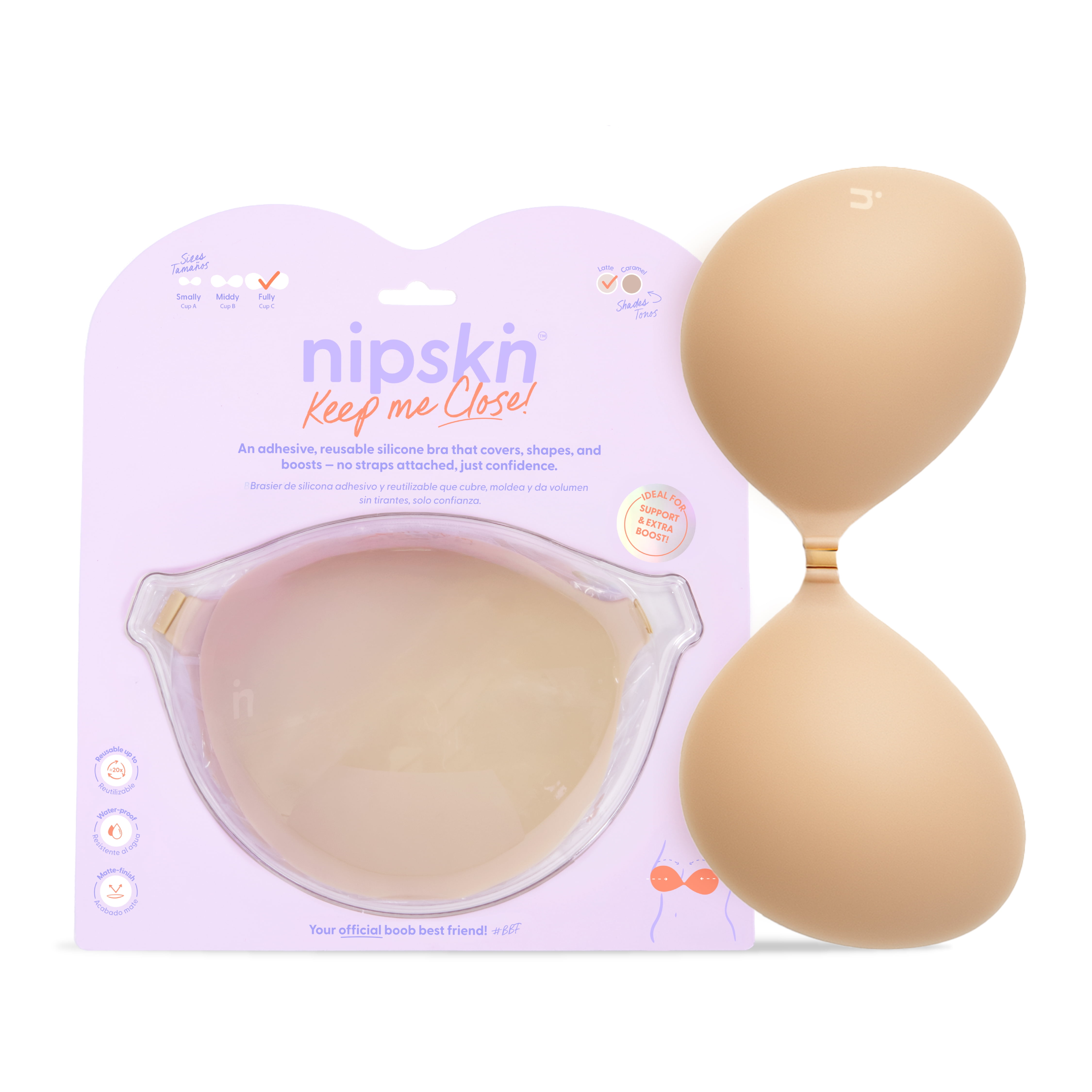Nipskin Keep Me Close Reusable Adhesive Bra – Strapless Silicone Push ...