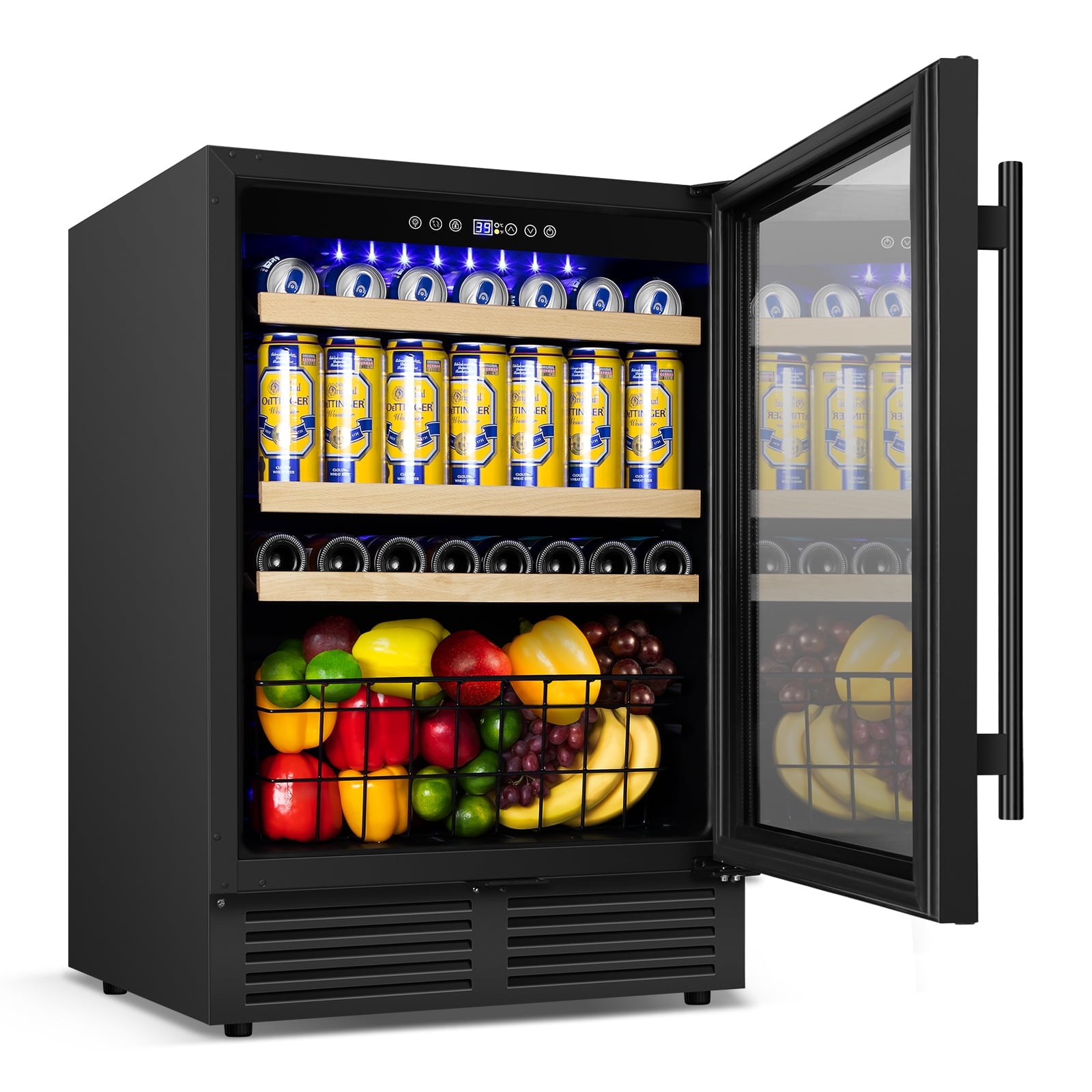 TITTLA 24 Inch Beverage Refrigerator Cooler,180 Cans,Built in,37°-65°F ...