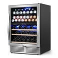 "Nipus 24"" Dual Zone Freestanding Wine and Beverage Cooler Fridge, 27 ...