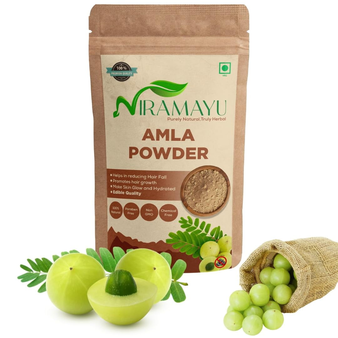 Niramayu Amla Powder for Hair Growth 100 Pure Natural Indian Gooseberry ...