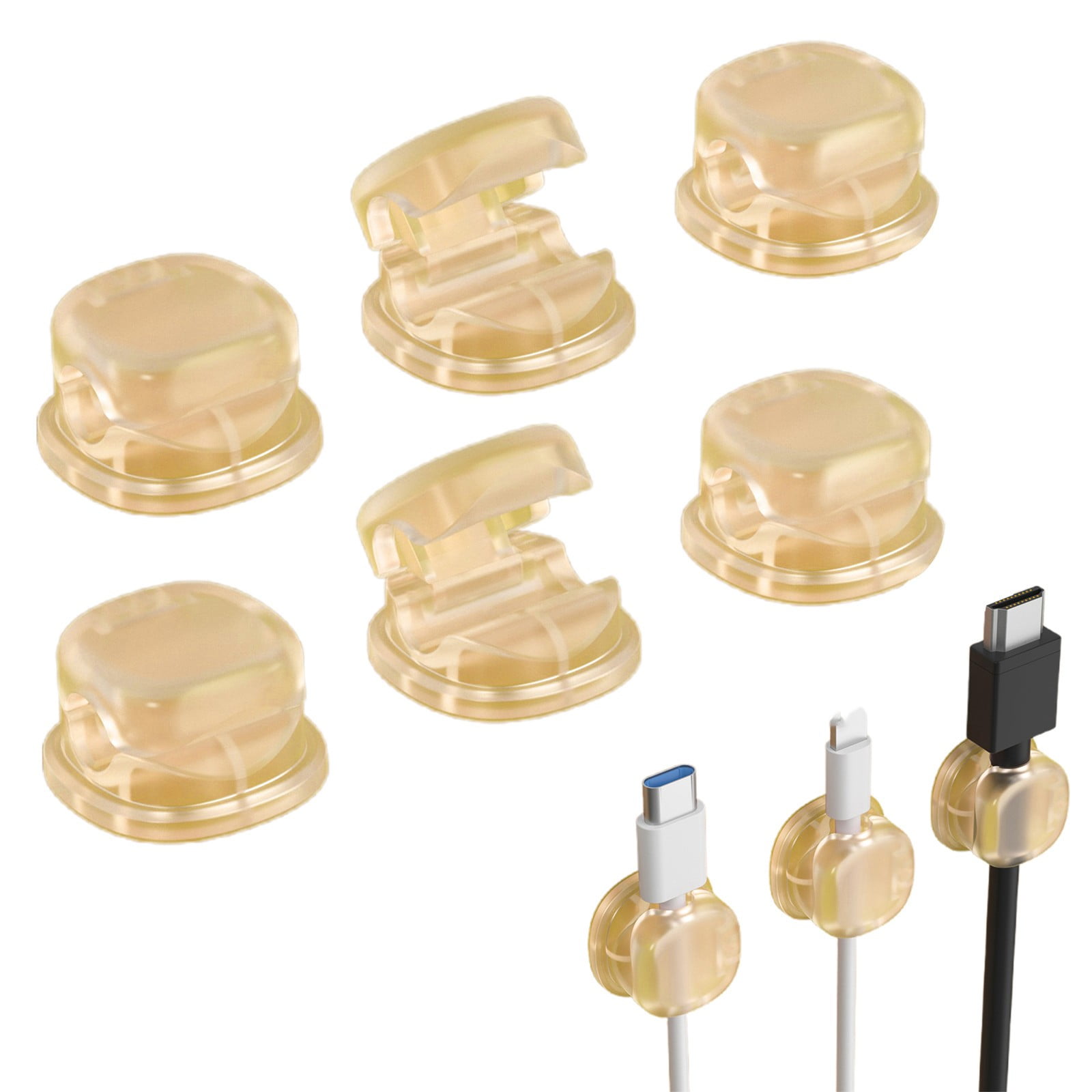 Niriyo Cable Organizer Clips - 6-Pack Clear Design, Holds Charging ...