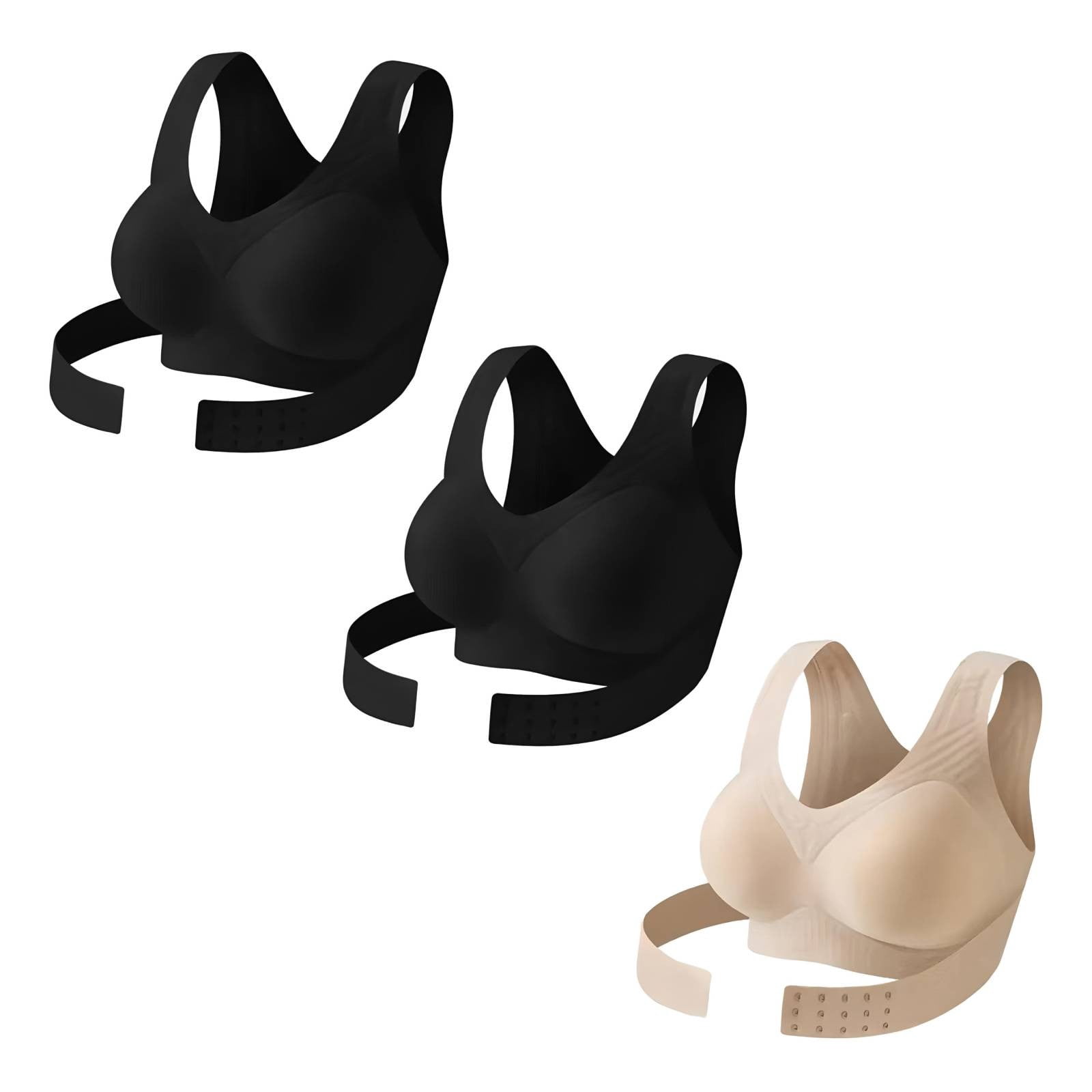 Niriyo Comfort Front Closure Bra for Women,Women's Wireless Bra, Double ...