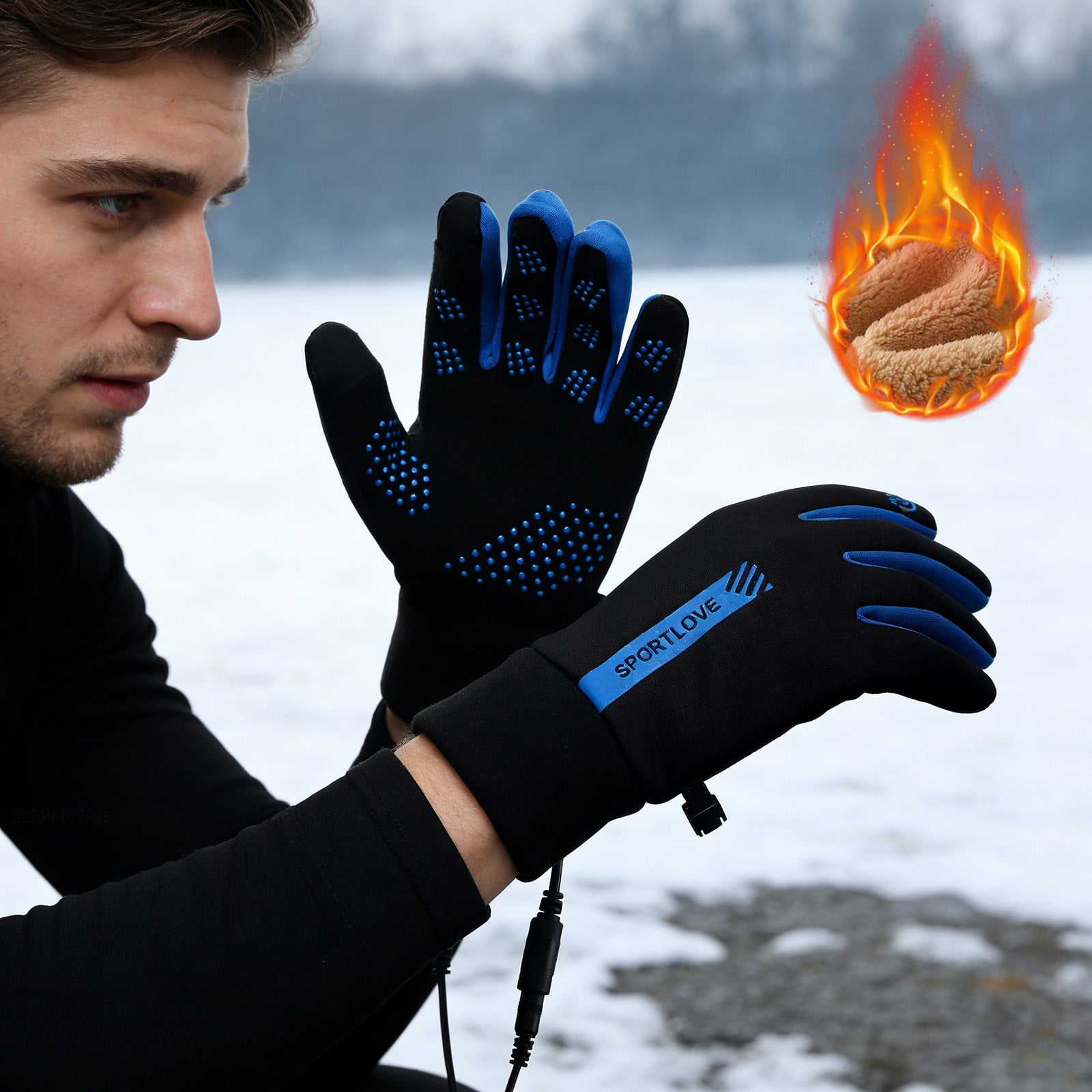Niriyo USB Heated Gloves White Blue Base – Intelligent Temperature ...