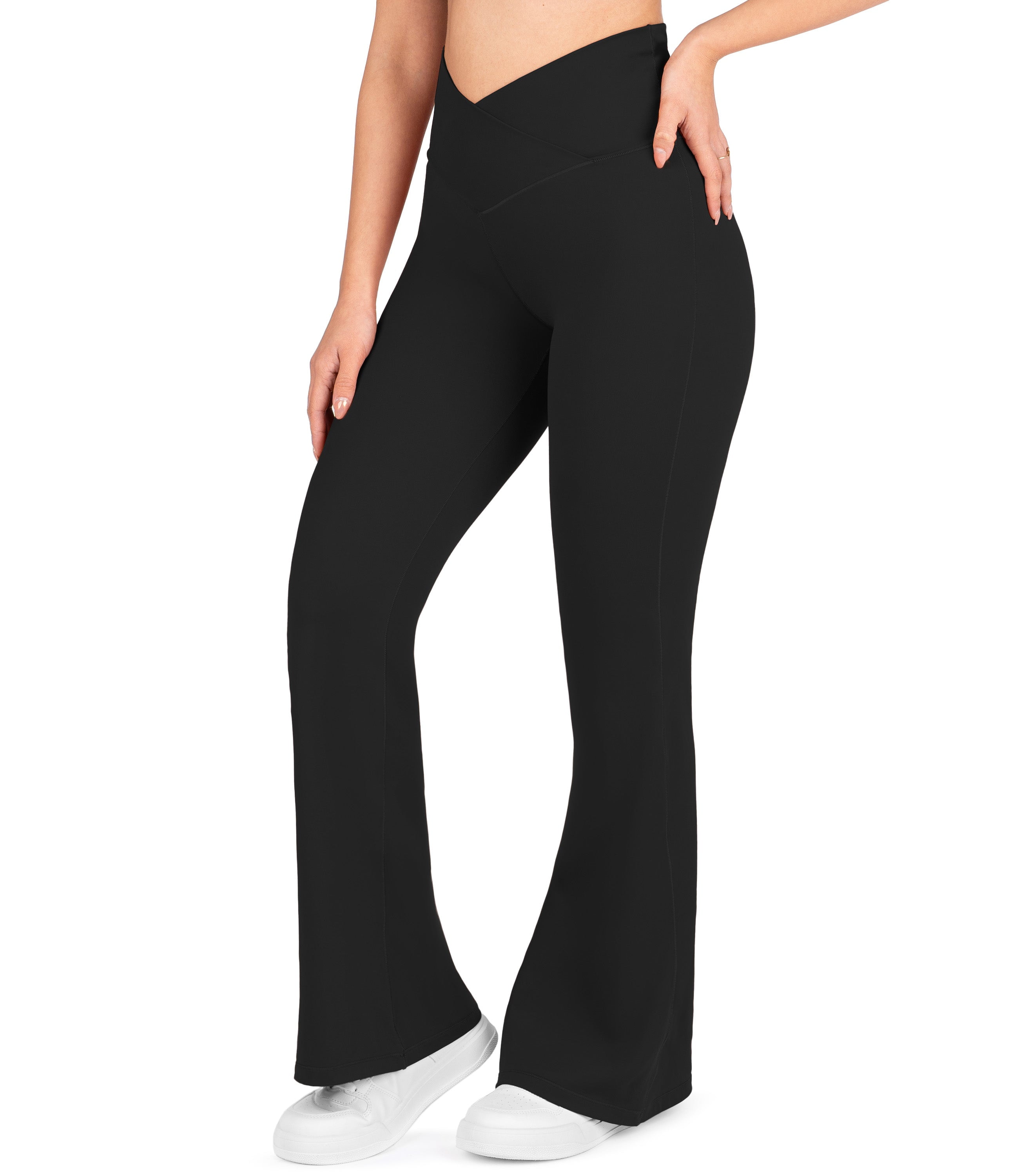 Nirlon Crossover Flare Leggings For Women - Regular & Plus Size Flare ...