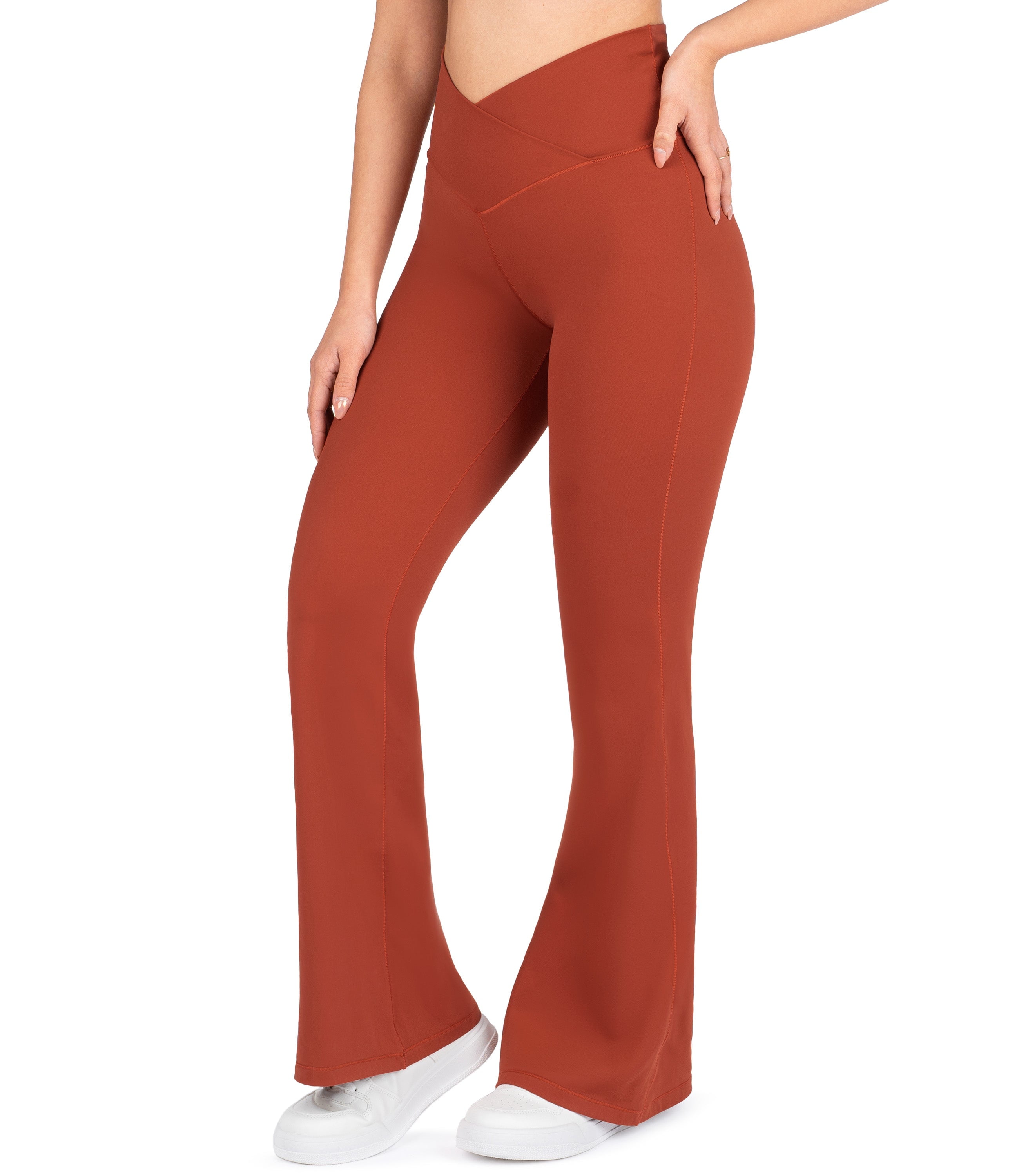 Nirlon Crossover Flare Leggings For Women - Regular & Plus Size Flare ...
