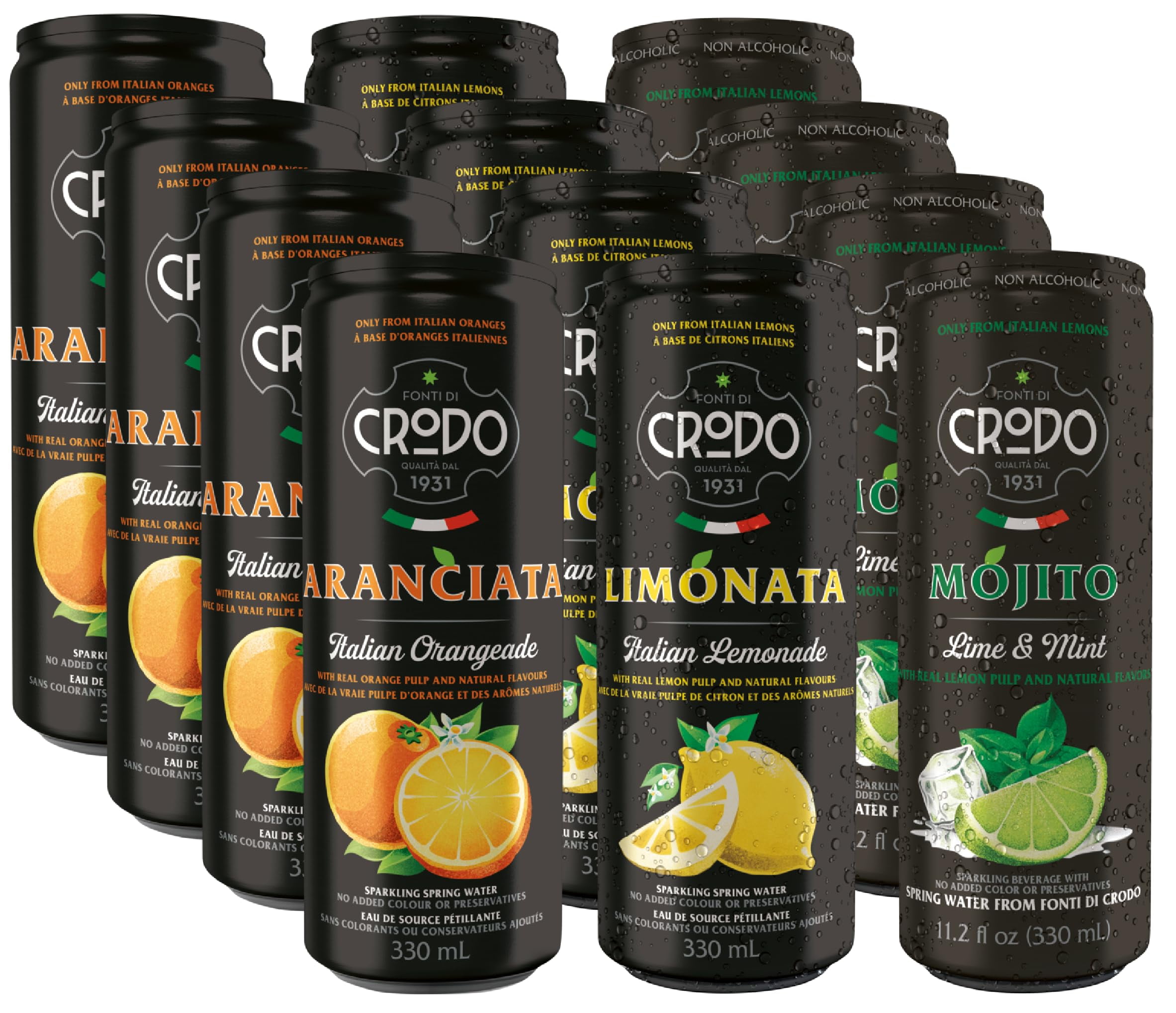 Niro Assortment | Fonti OKA4 Di Crodo Variety | 3 Flavor Assortment | 4 Cans of Each Flavor ...