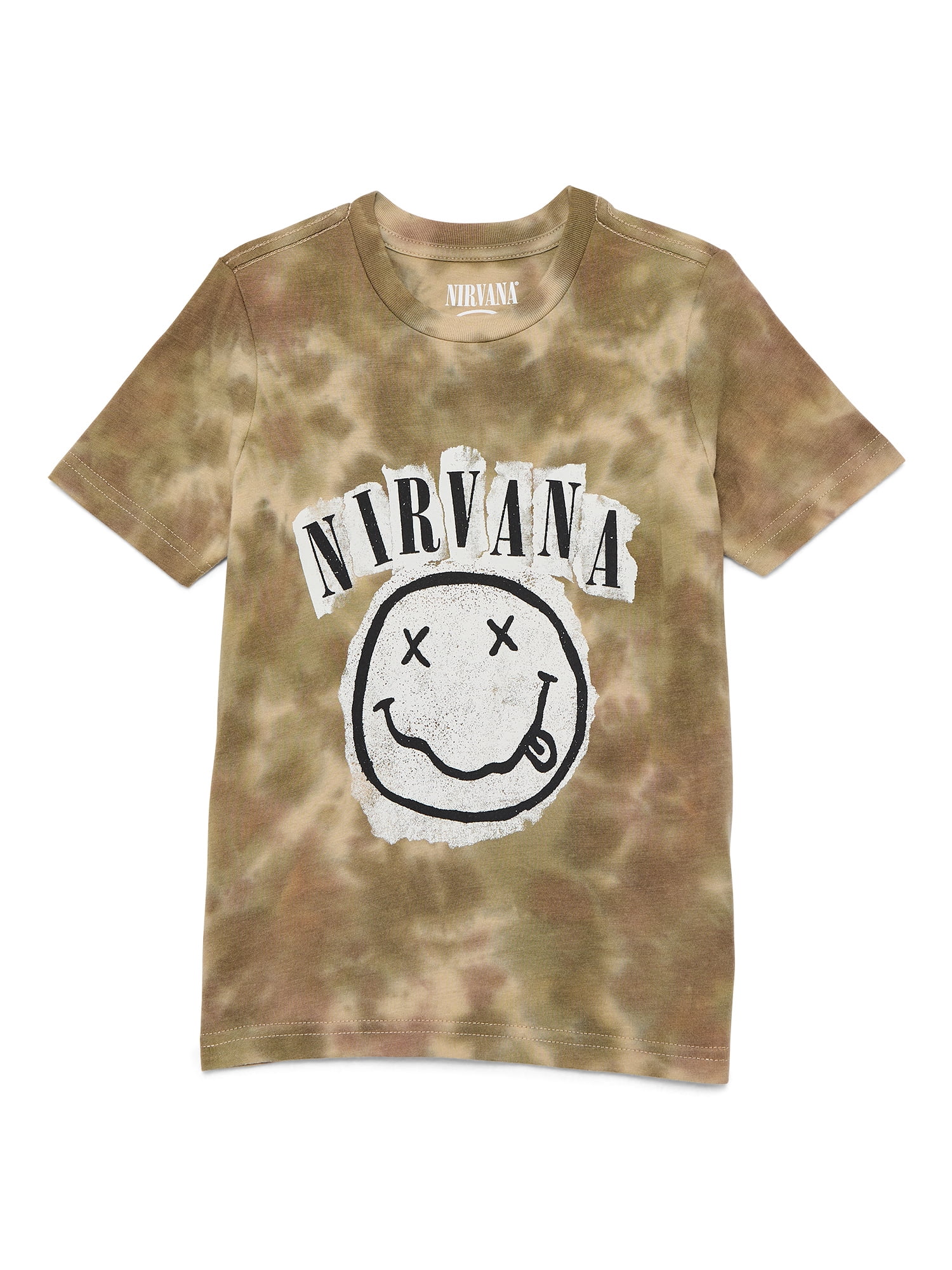 Nirvana Boys Tie Dye Graphic Tee with Short Sleeves, Sizes 4-18 ...