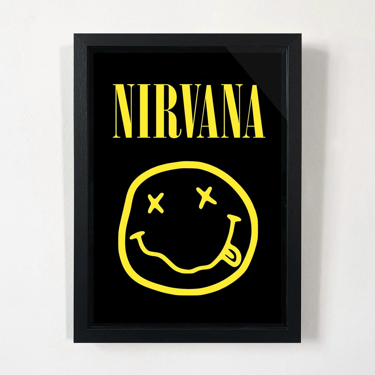 Nirvana Iconic Smiley Face Grunge Rock Band Wall Art Minimal Music ...