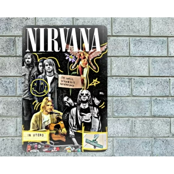 Nirvana Sign Aluminum Metal 8"X12" Garage Man Cave Classic Rock ...