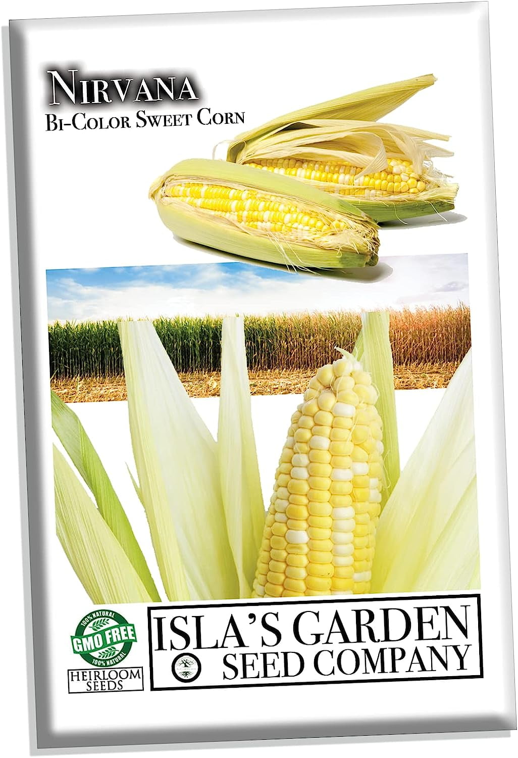 Nirvana Super Sweet Bi-Color Corn Seeds - 25+ Non-GMO Heirloom Seeds ...