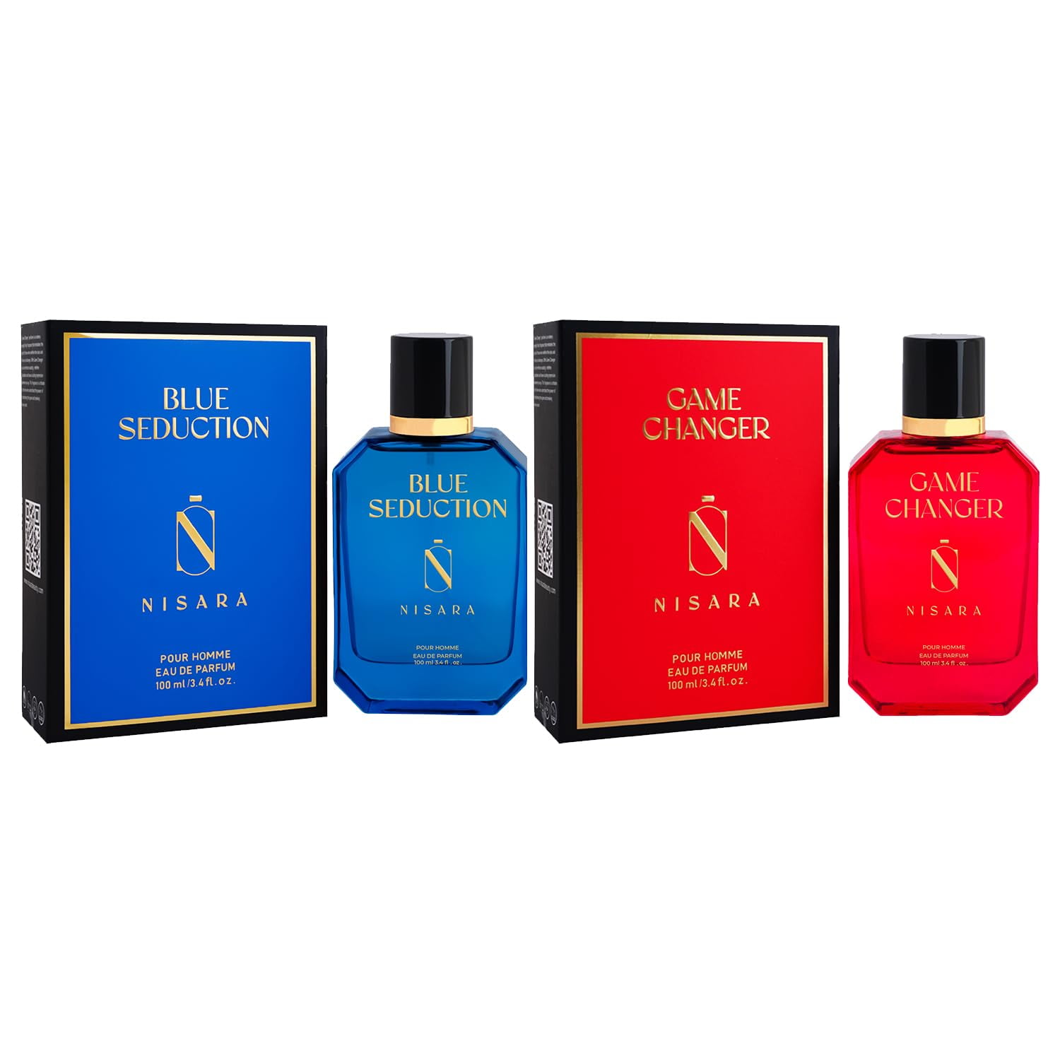 Nisara Blue Seduction + Game Changer Eau De Parfum Combo For Men - 2X ...