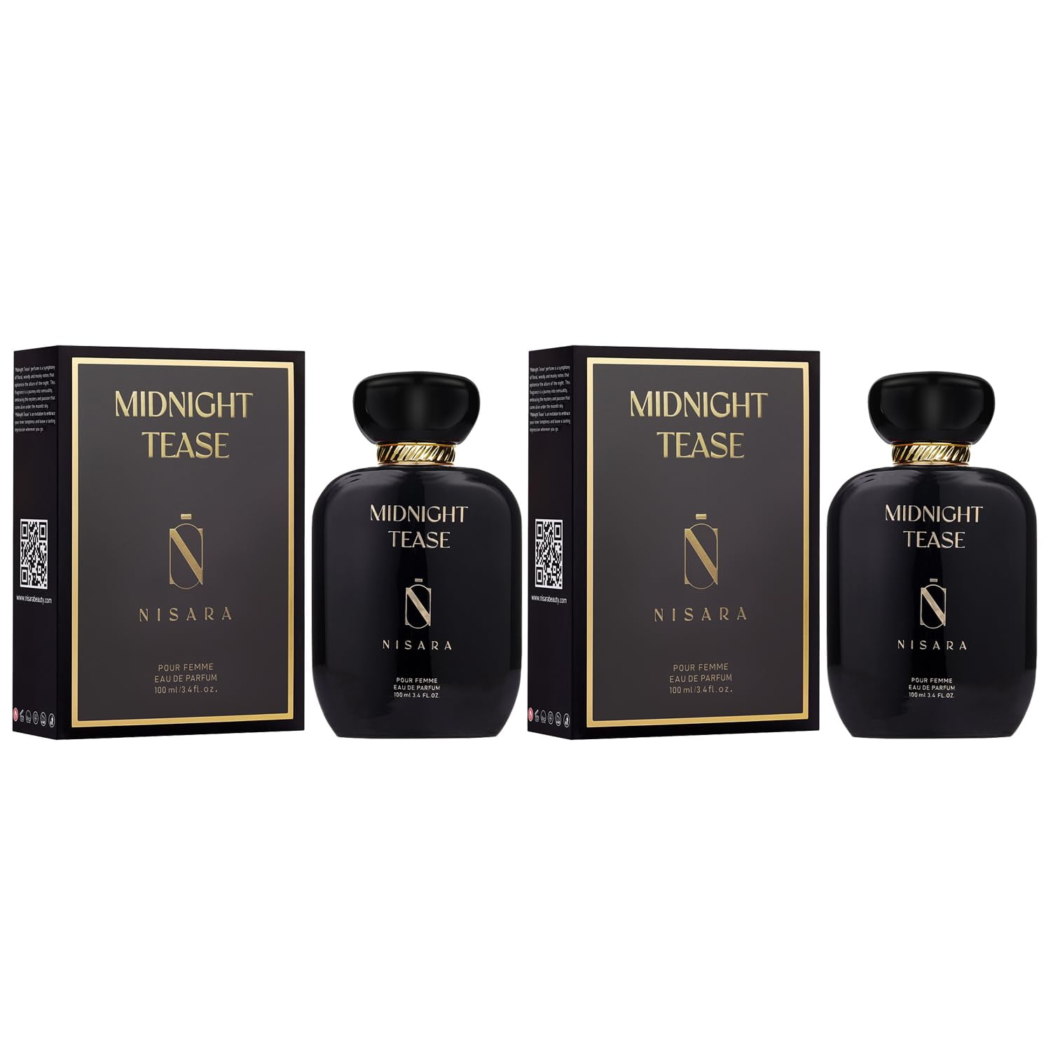 Nisara Midnight Tease Eau De Parfum Combo For Women - Pack Of 2X 100ml ...