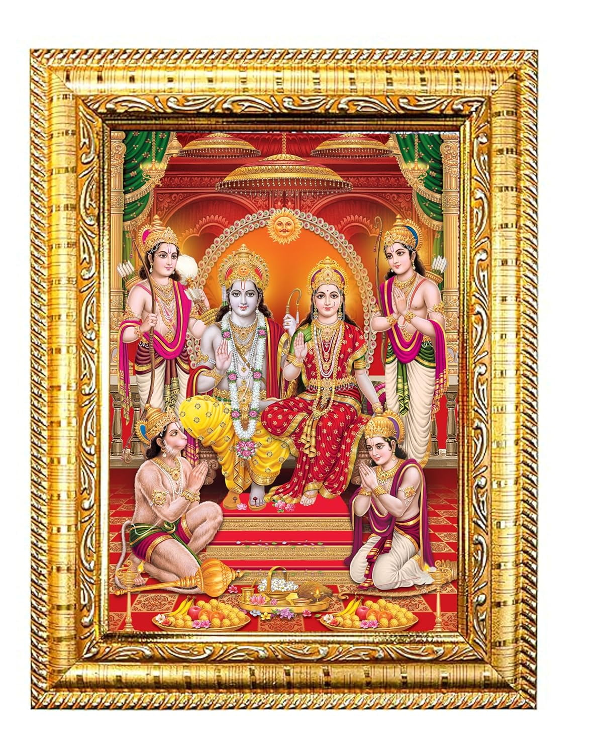 Nish Art Frames Lord Ram Ji Photo Frame 7x9 Inches Divine Shri Ram Wall Art for Home Temple ...