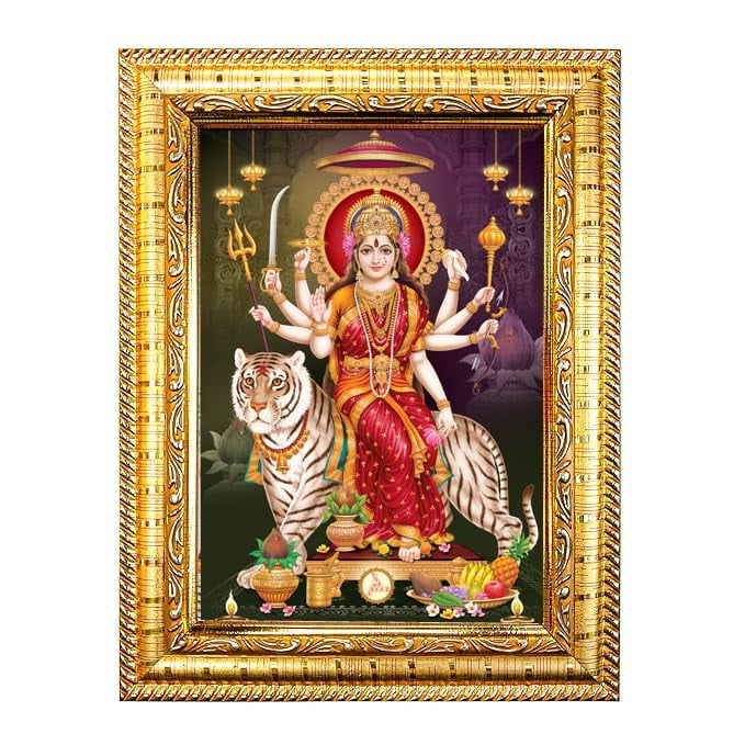 Nish Art Frames Maa Durga Photo Frame 7x9 Inches Divine Hindu Goddess ...