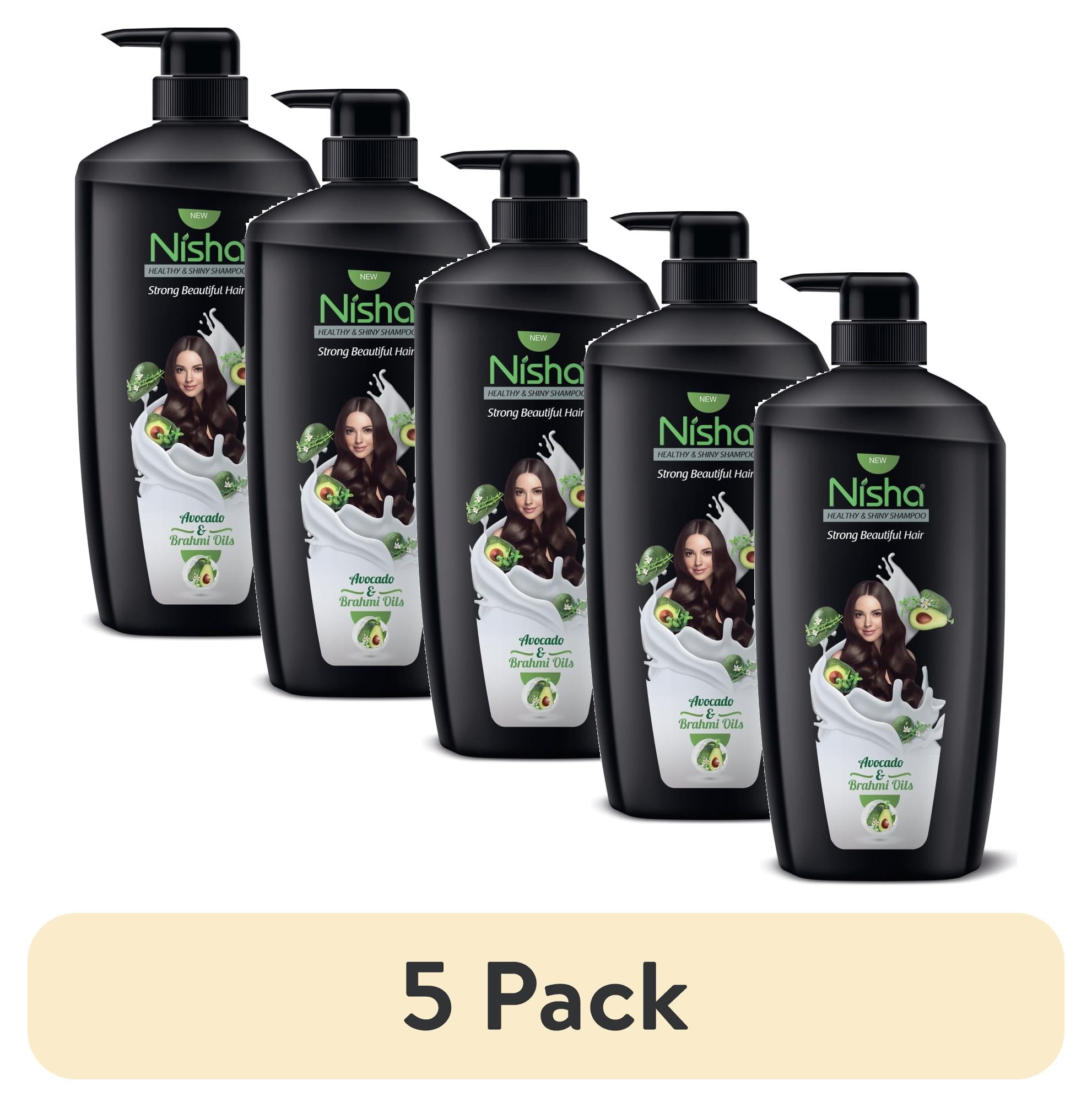 (5 pack) Nisha 21.98 fl oz- Nisha Avocado & Brahmi Daily Shampoo For Strong and Shiny Hair, Man ...