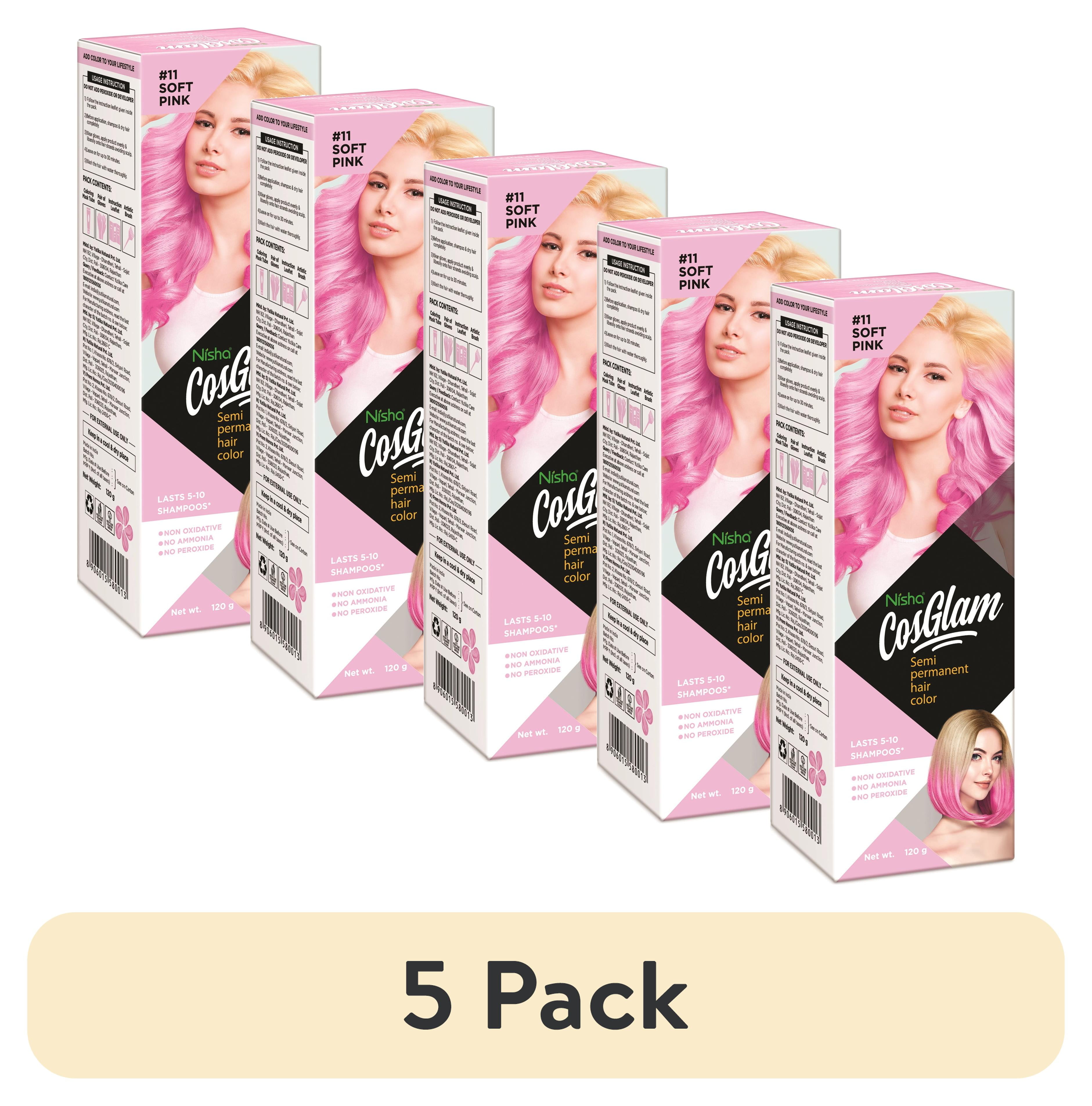 (5 pack) Nisha Cosglam Semi Permanent Hair Color Dye, No Ammonia, No ...