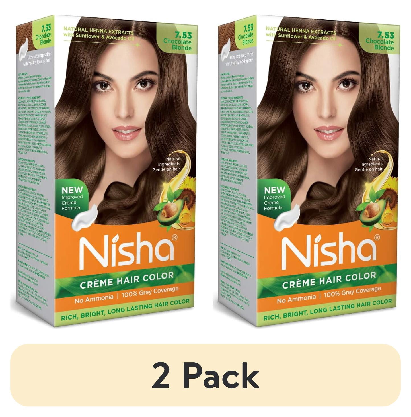 (2 pack) Nisha Crème Hair Color Pack 2, Permanent Blonde Hair Dye Color ...
