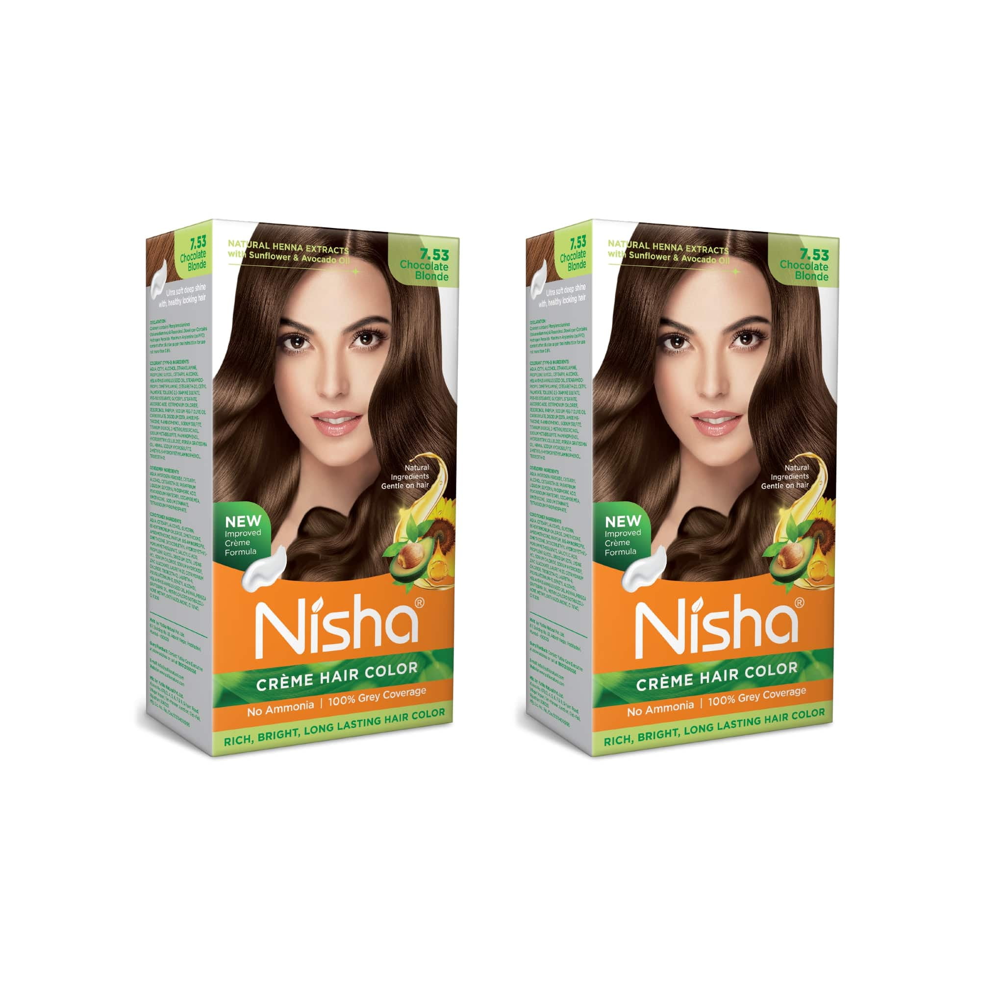 Nisha Crème Hair Color Pack 2, Permanent Blonde Hair Dye Color, 100% ...