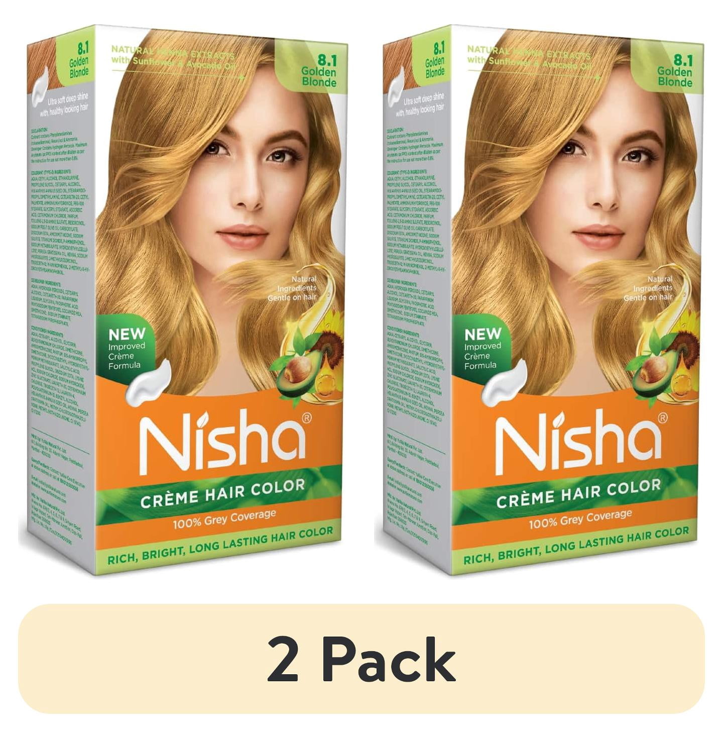 (2 pack) Nisha Crème Hair Color Pack 2, Permanent Blonde Hair Dye Color ...