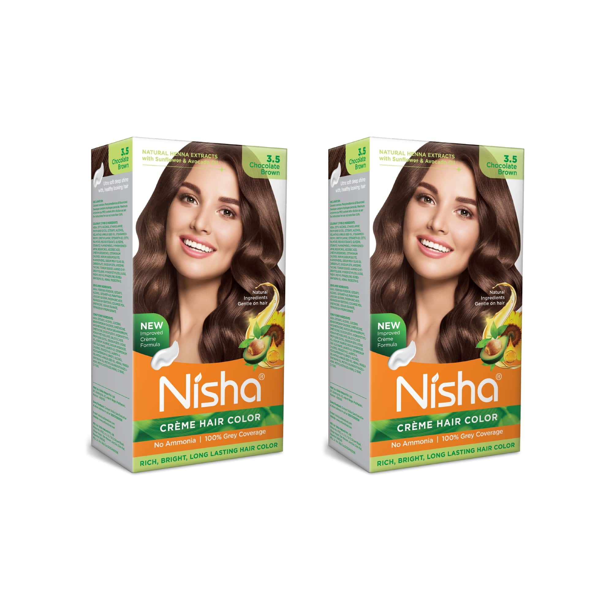 Nisha Creme Hair Color | Permanent Long Lasting Brown Hair Dye Color ...