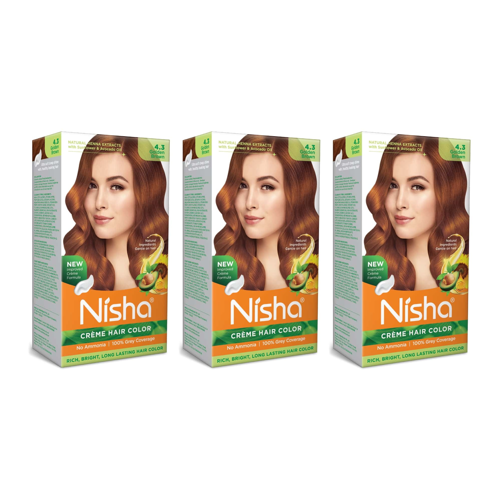 Nisha Creme Hair Color | Permanent Long Lasting Brown Hair Dye Color ...