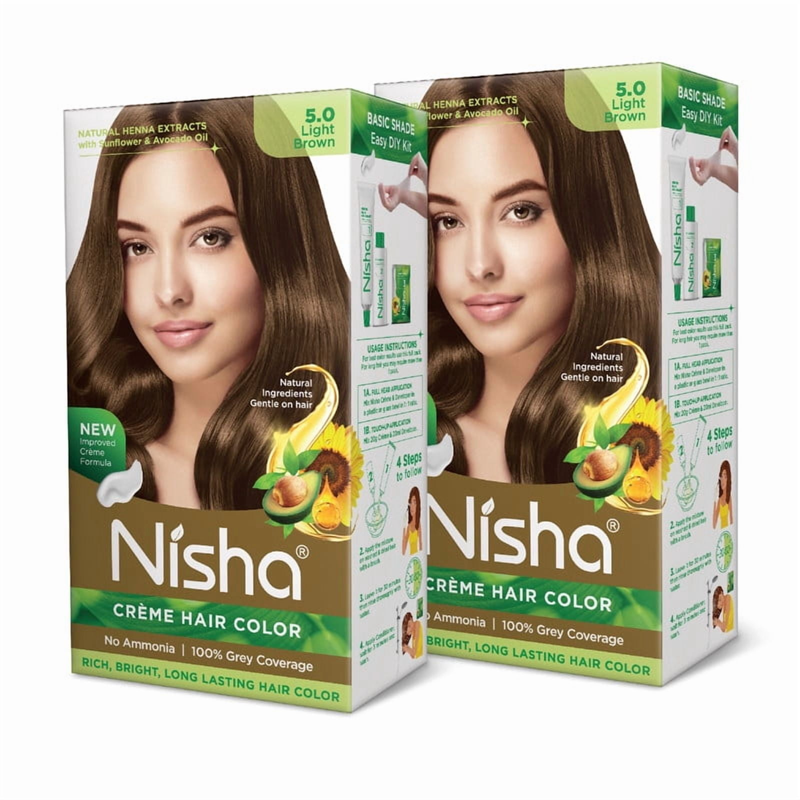 Nisha Creme Hair Color | Permanent Long Lasting Brown Hair Dye Color ...