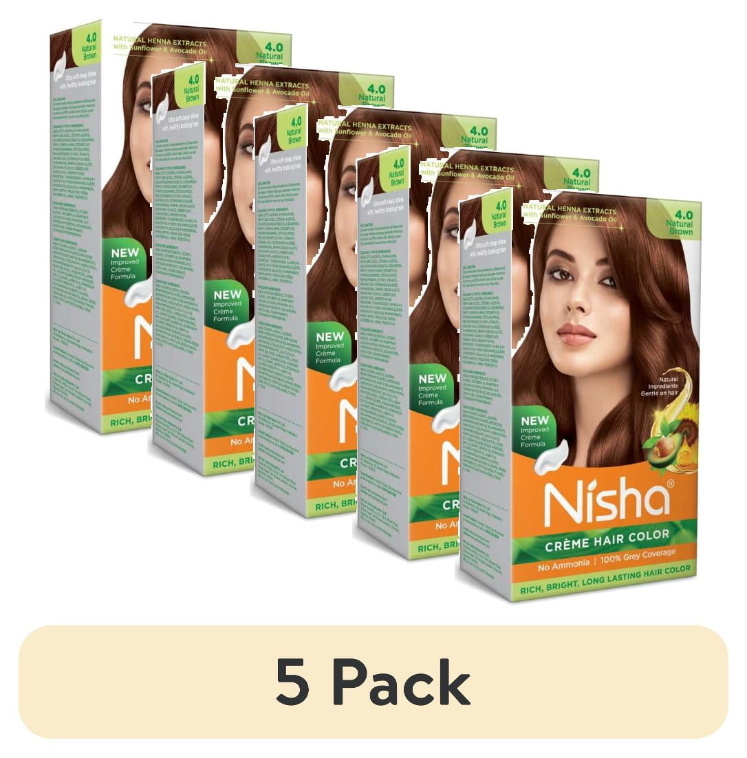 (5 pack) Nisha Crème Hair Color Pack 2, Permanent Brown Hair Dye Color ...