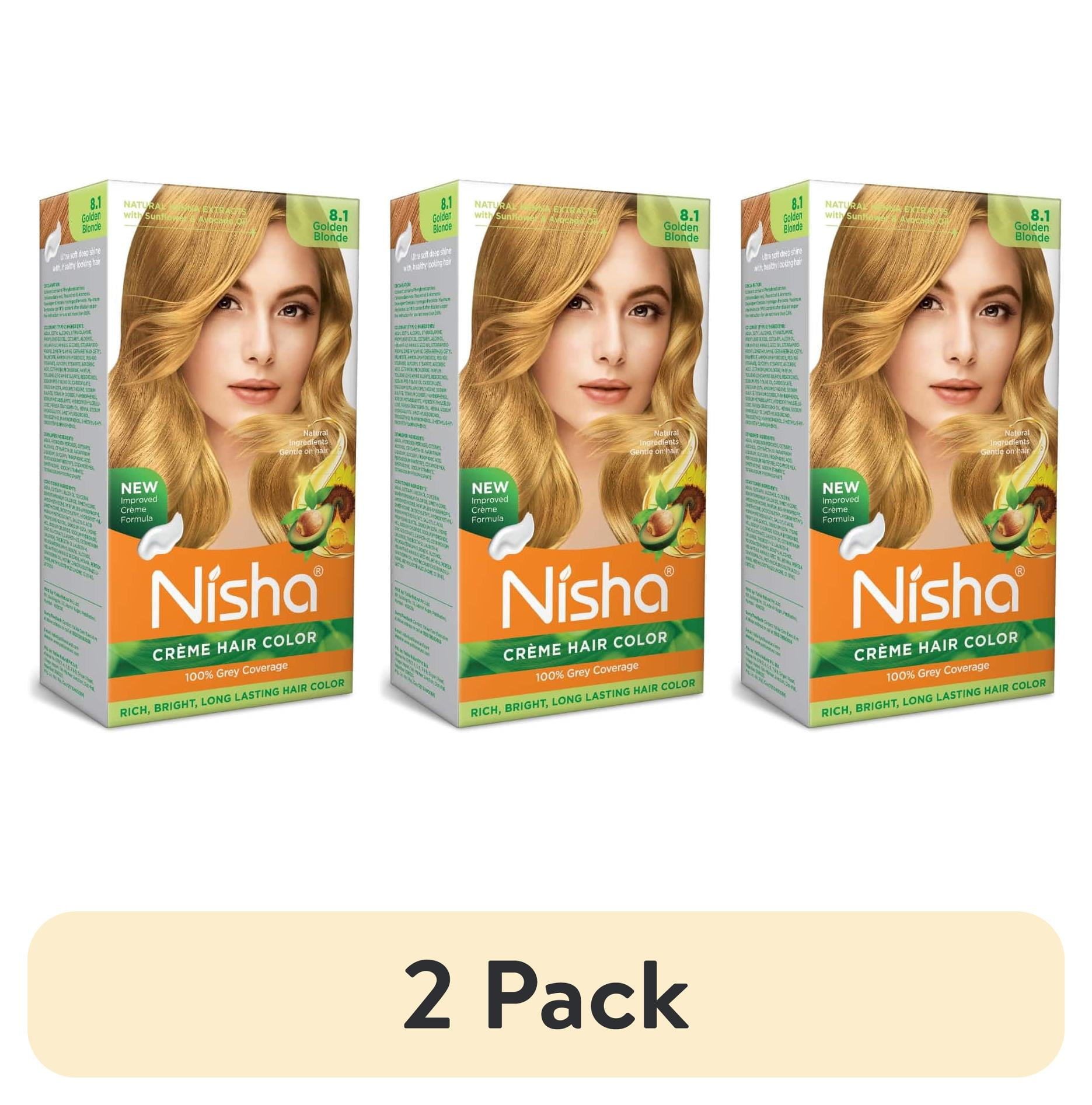 (2 pack) Nisha Crème Hair Color Pack 3, Permanent Blonde Hair Dye Color ...