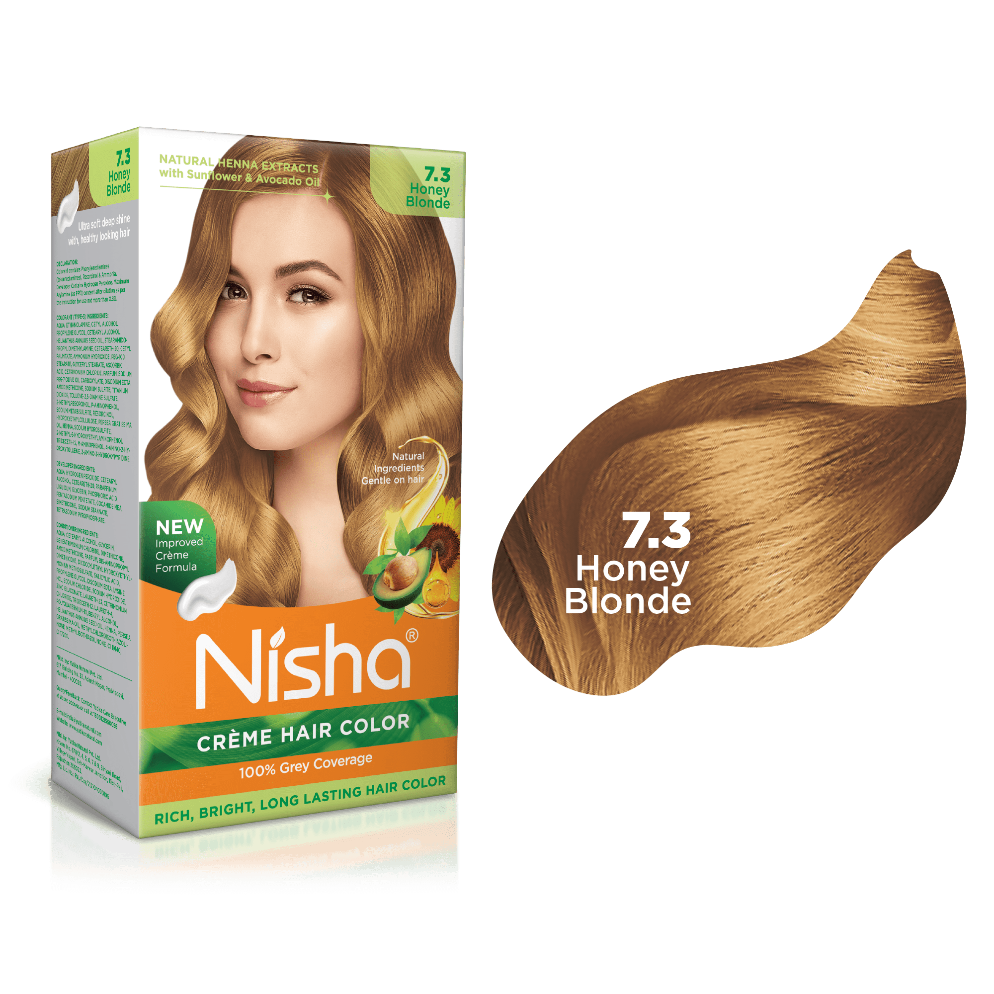 Nisha Crème Hair Color Permanent Blonde Hair Dye Color Honey Blonde 100 Gray Coverage 423