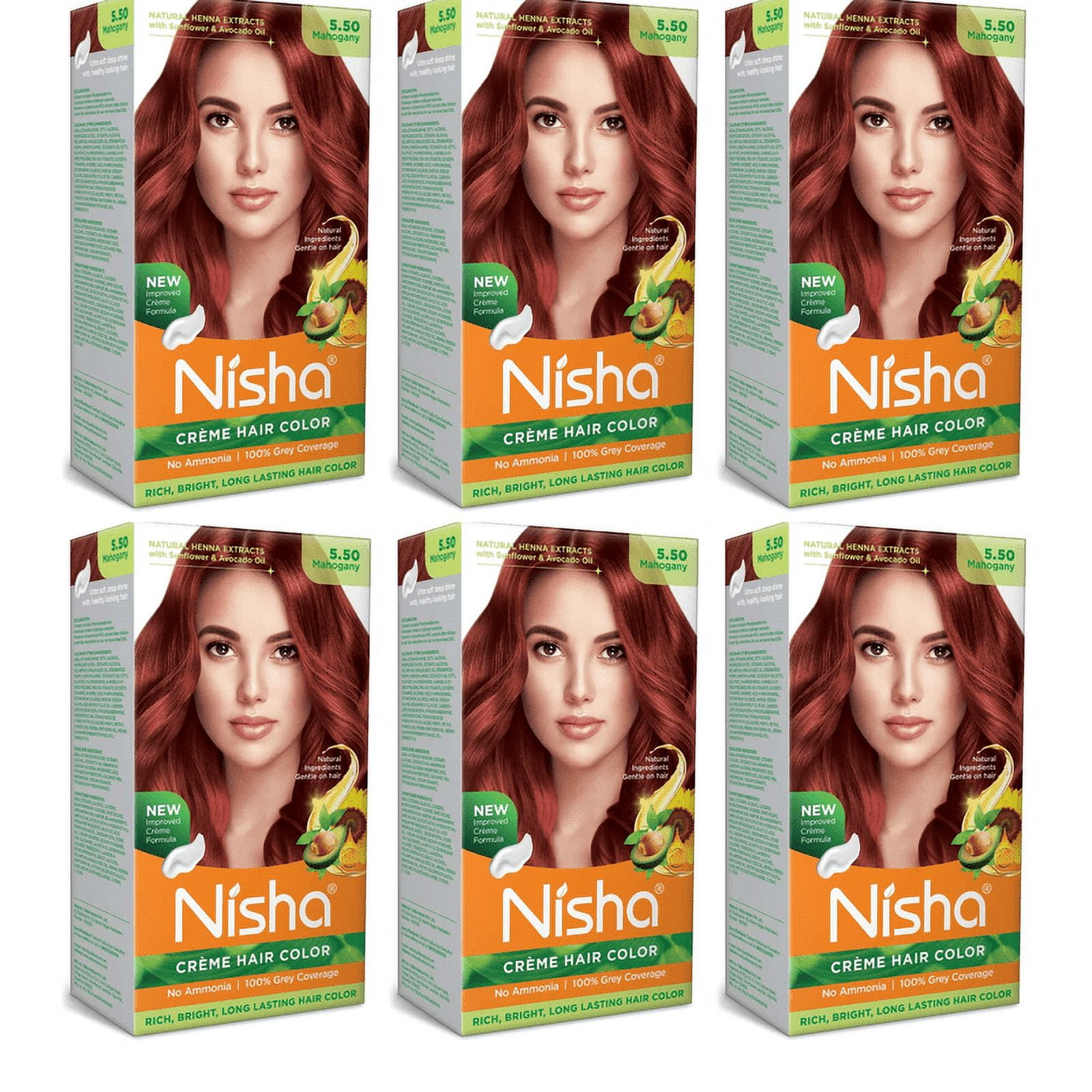 Nisha Crème Hair Color, Permanent Long-Lasting Reddish Hair Dye Color ...