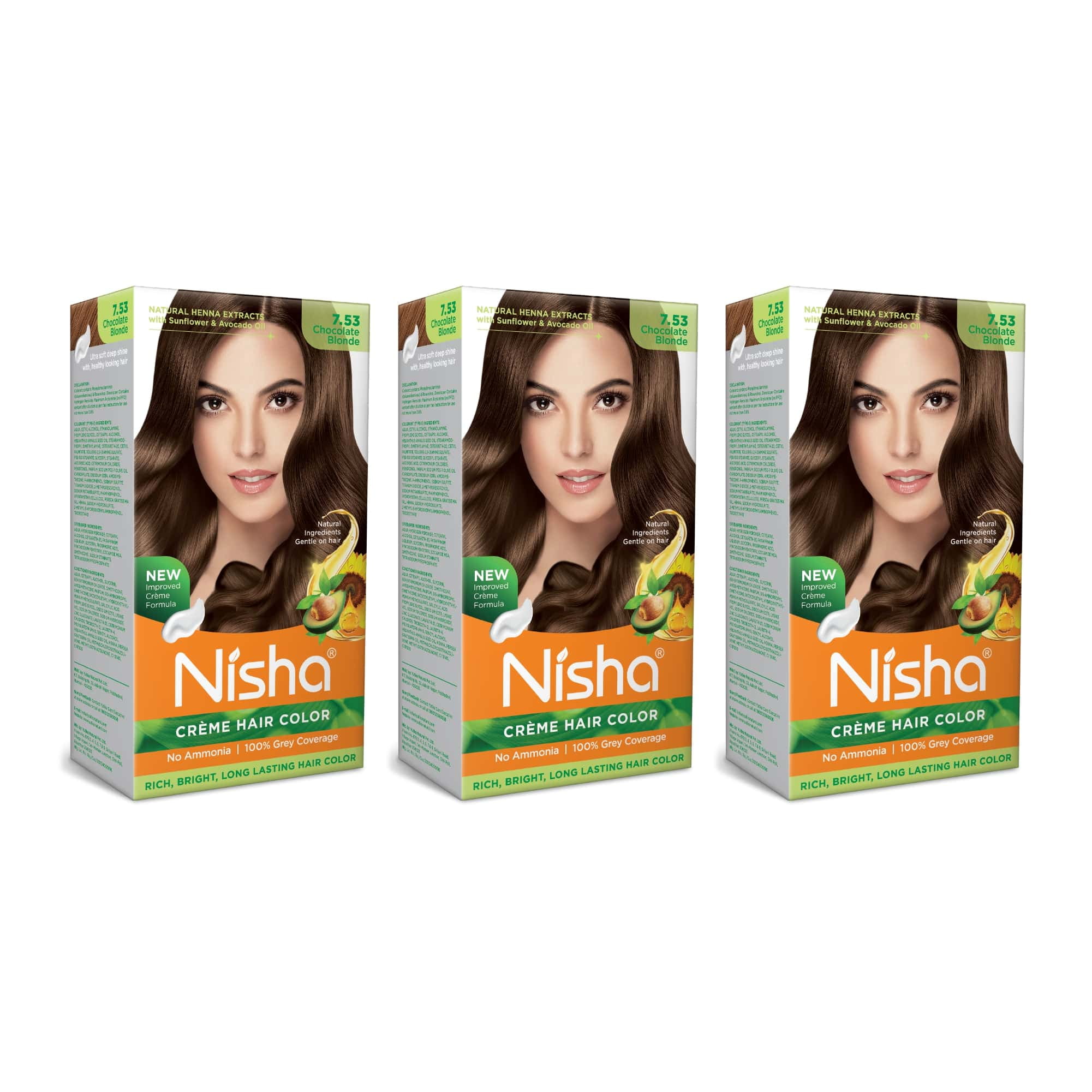 Nisha Creme Hair Color Pack 3, Permanent Blonde Hair Dye Color, Shine ...