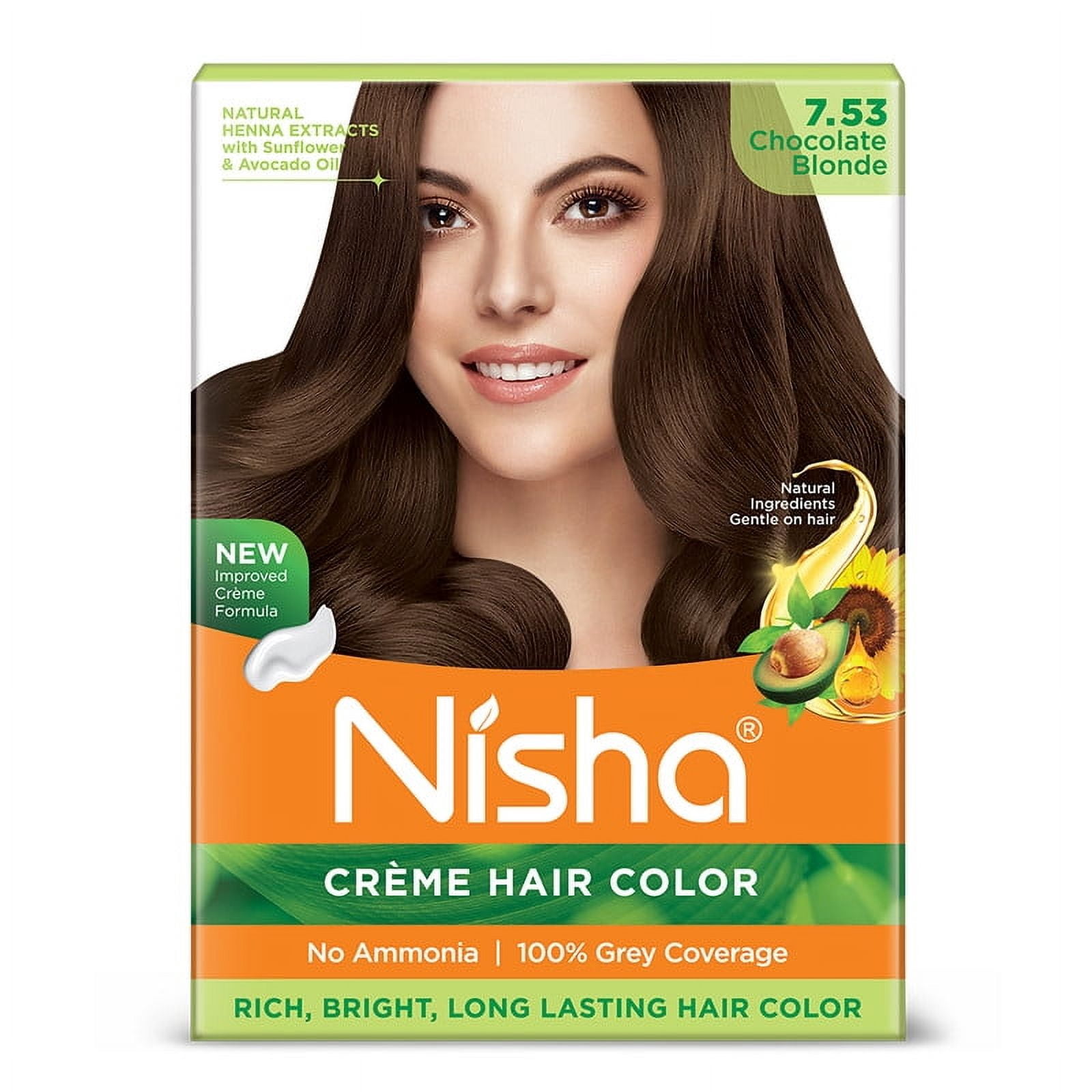 Nisha Creme Hair Color, Permanent Blonde Hair Dye Color, 100% Grey ...
