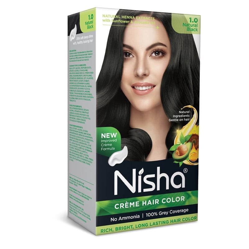 Nisha Creme Hair Color | Permanent Long Lasting Black Hair Dye Color ...