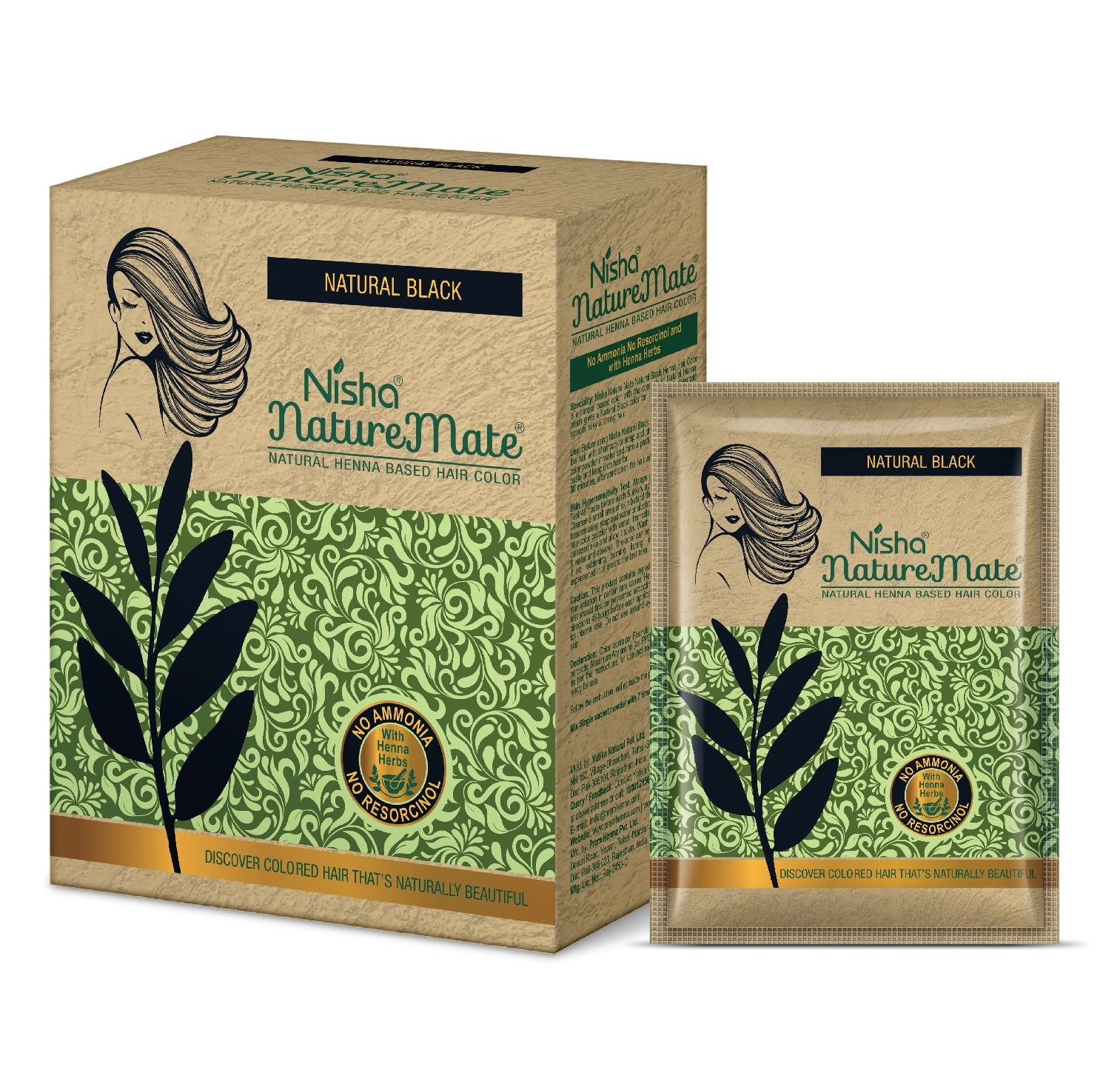 Nisha Nature Mate Natural Henna Based Hair Color, Permanent Black Hair ...