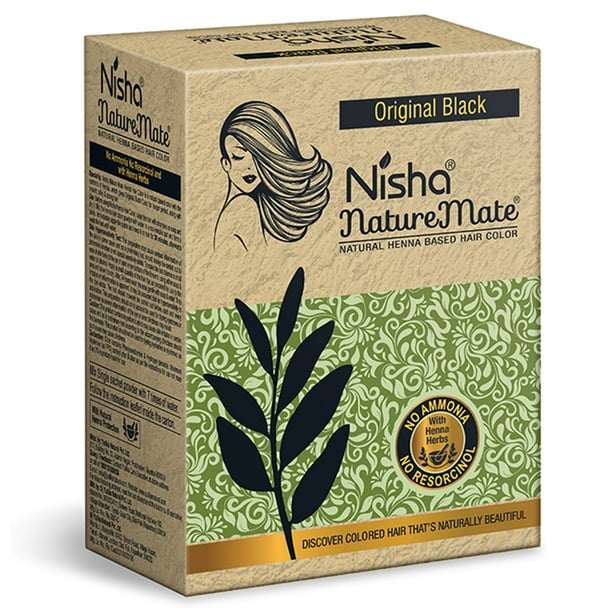 Nisha Nature Mate Natural Henna Hair Dye Color, Permanent Black Hair ...
