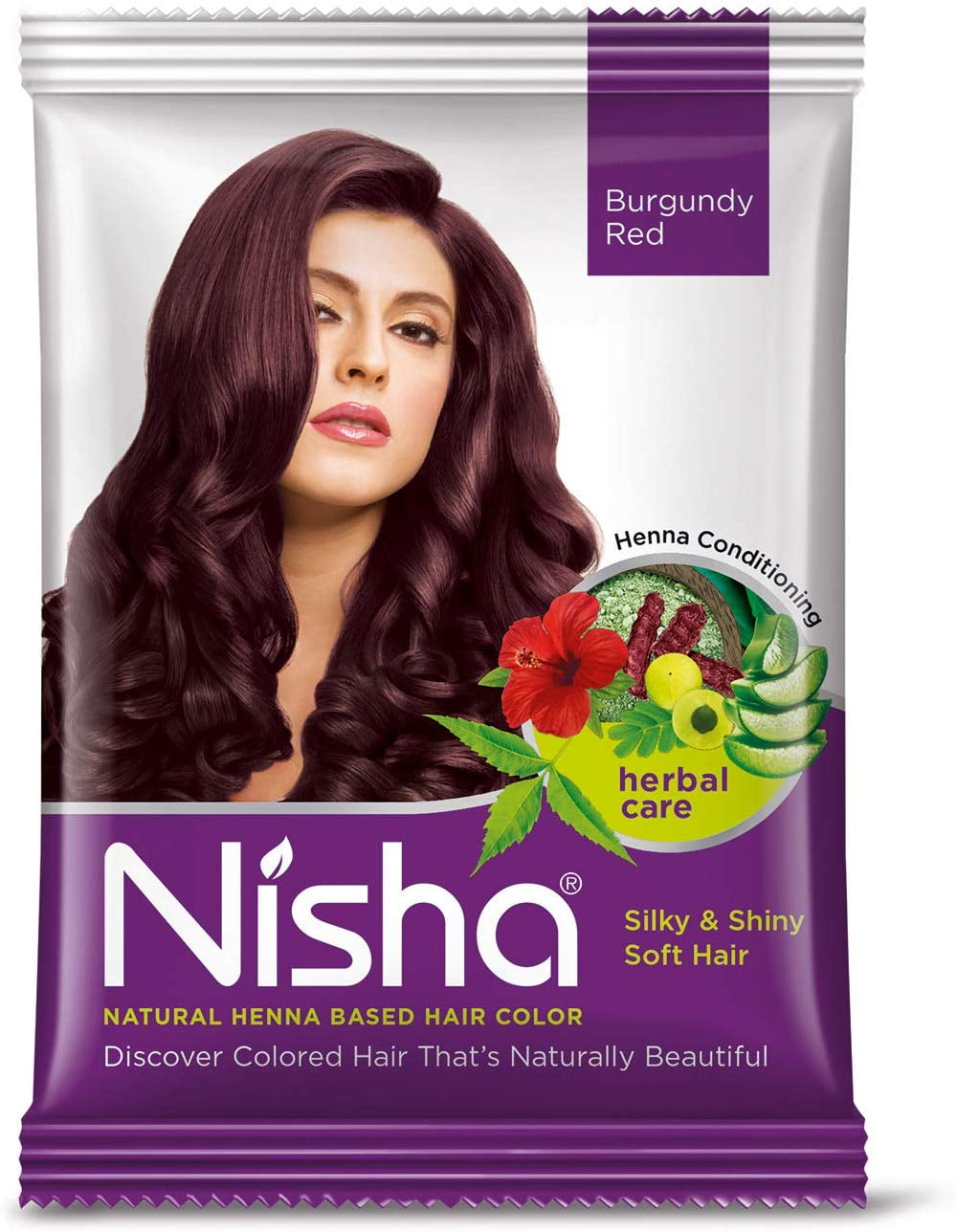 Nisha Natural Henna Hair Color Dye, 10 Pack, 100% Grey Coverage ...