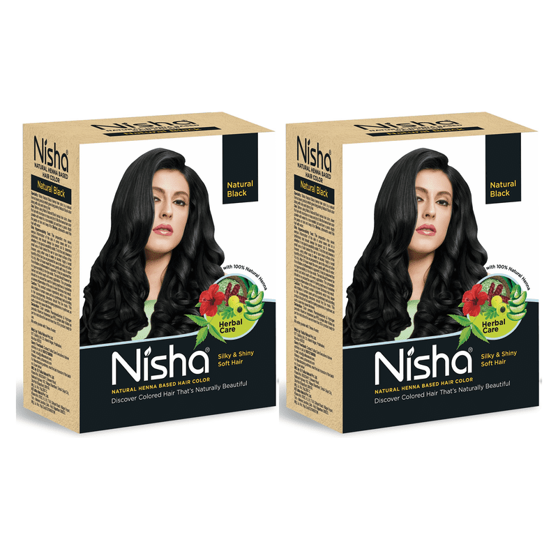 (2 pack) Nisha Rich Henna Hair Color, Permanent Black Hair Color Dye ...