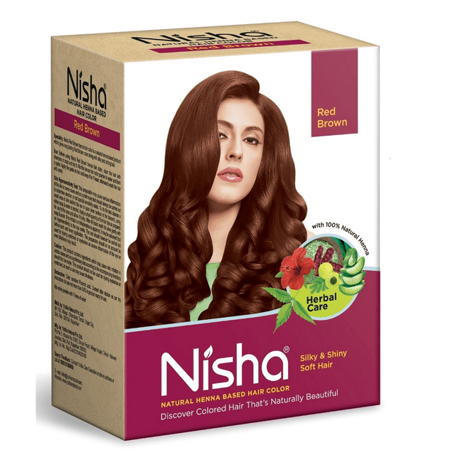 Nisha (Pack 6) Rich Henna Hair Color, Permanent Red Hair Color Dye, 100 ...