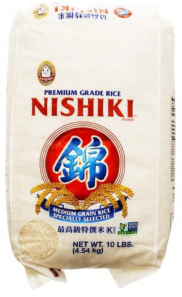 Nishiki Premium Sushi Rice, Japanese Sticky Rice, White, 10 lbs, Pack ...