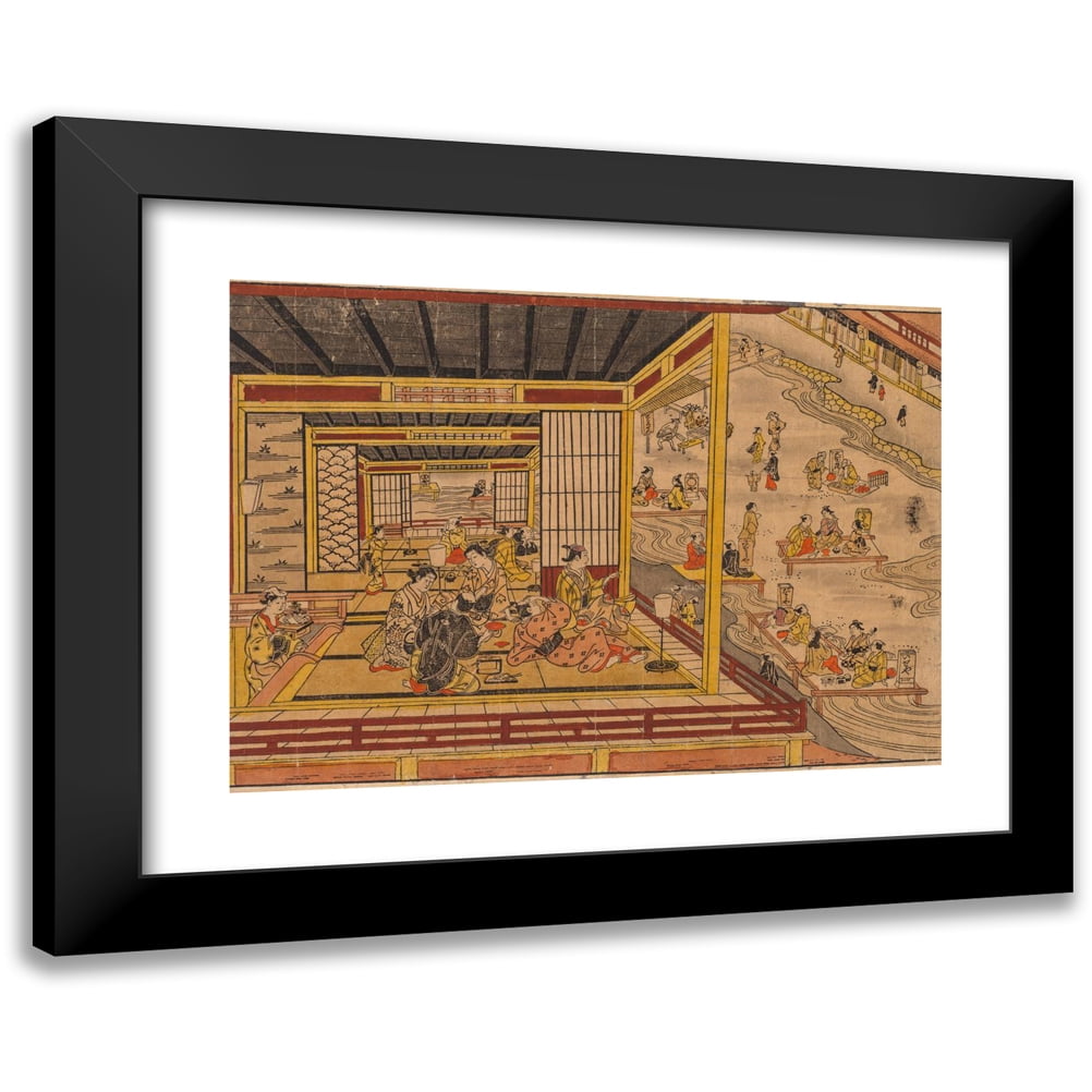 Nishimura Shigenaga 24x18 Black Modern Framed Museum Art Print Titled ...