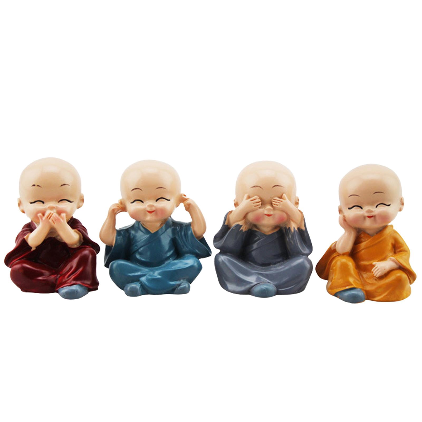 Nishiyuenyi 4x Chinese Kung Fu Monk Figurines Chinese Buddha Monk ...